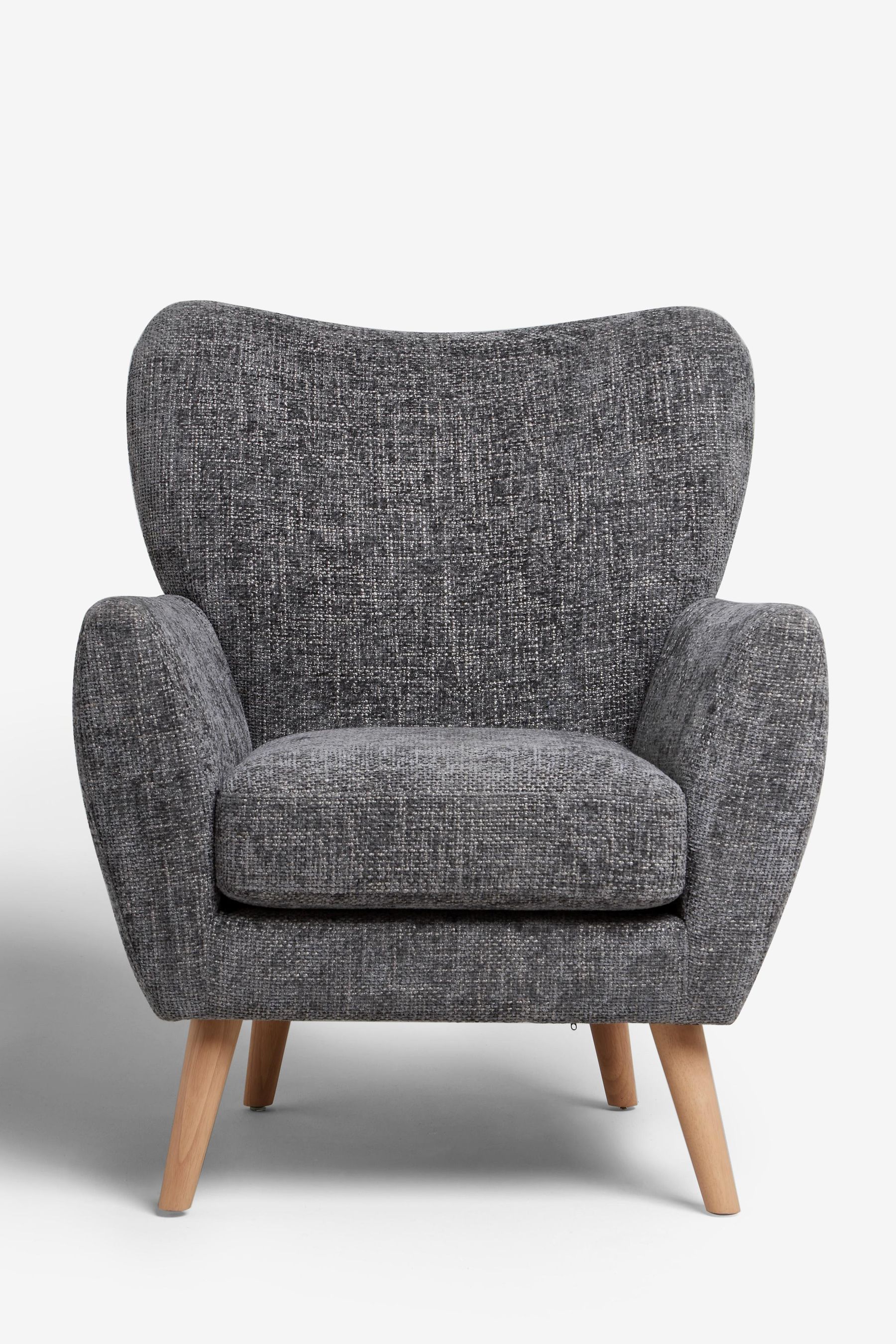 Buy Chunky Chenille Dark Grey Wilson II Highback Armchair from the Next ...