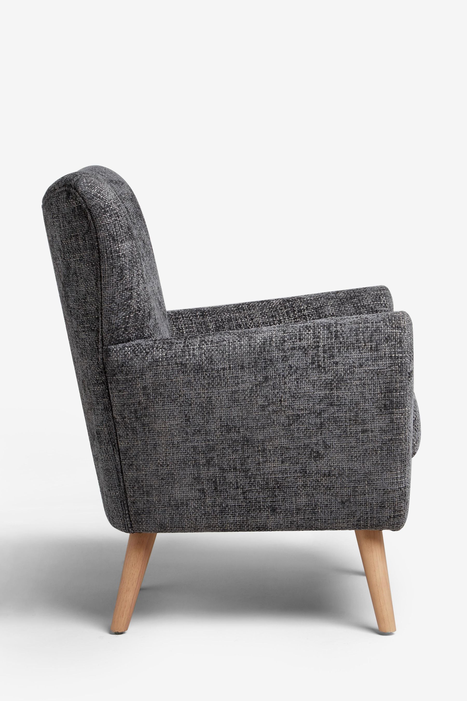 Buy Chunky Chenille Dark Grey Wilson II Highback Armchair from the Next ...