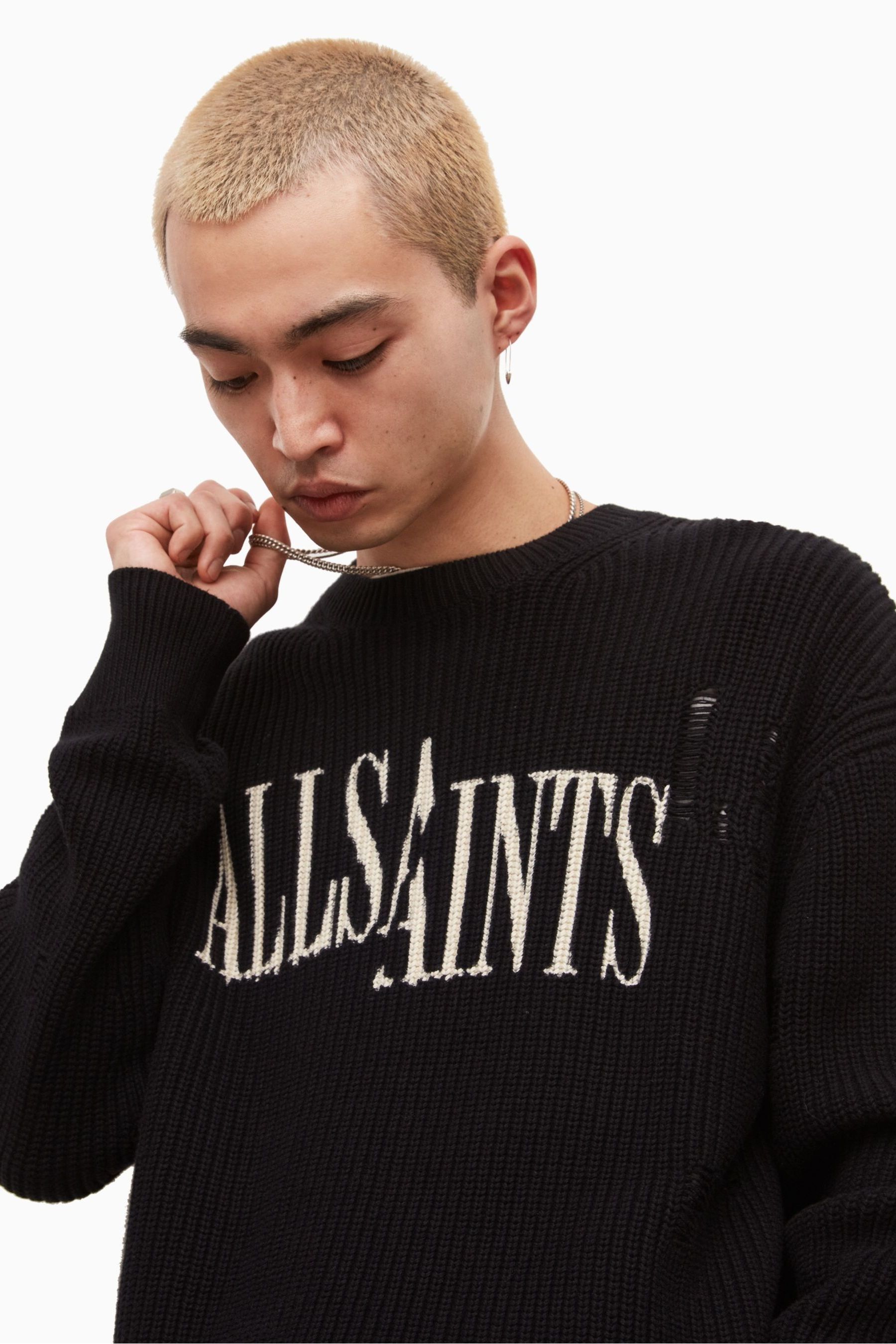 Buy AllSaints Black Stacked Crew Jumper from the Next UK online shop