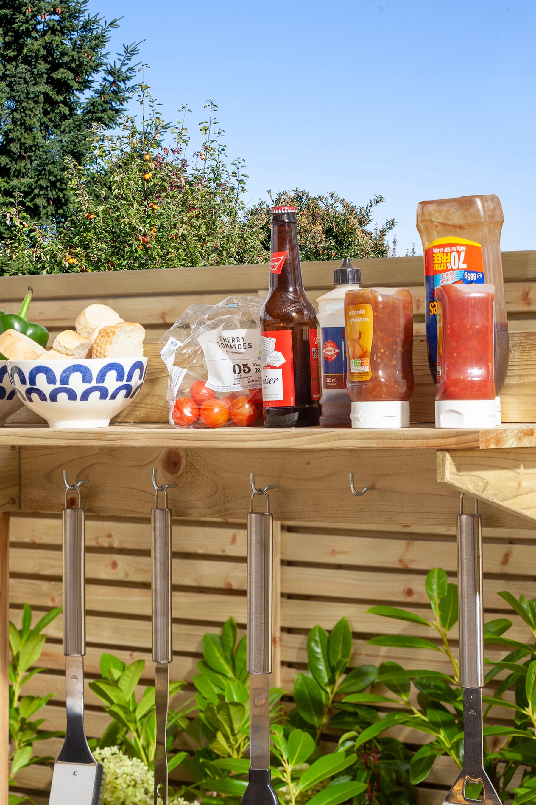 Buy Rowlinson Brown Outdoor Multi Functional Wooden BBQ Servery from ...