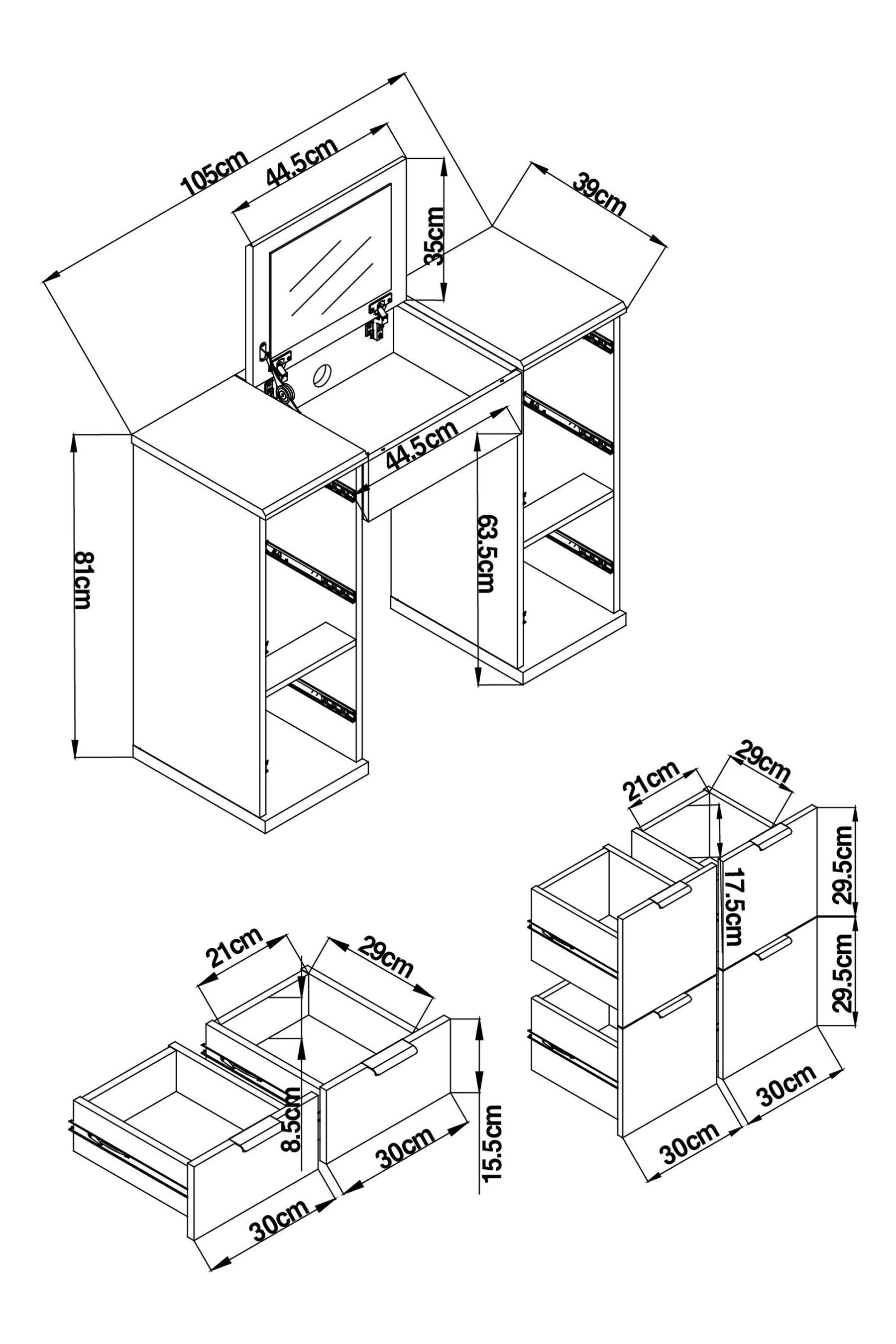Buy Dark Bronx Oak Effect Storage Console Dressing Table from the Next ...