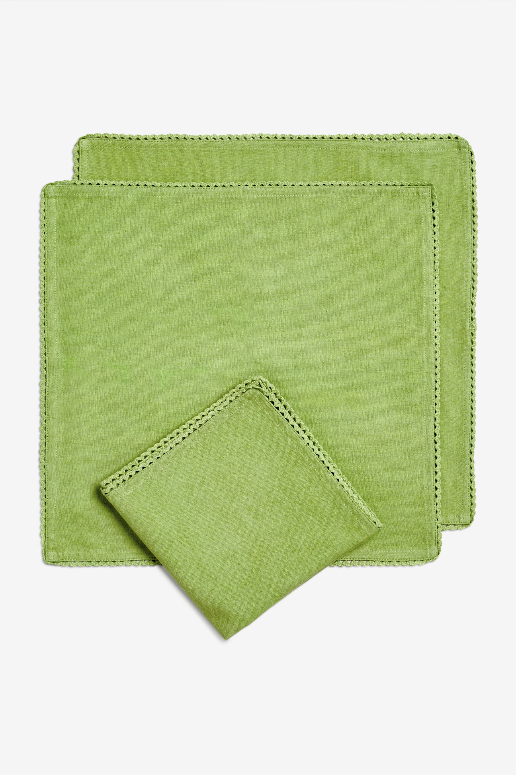 Buy Nina Campbell Set of 4 Green Lace Trimmed Napkins from the Next UK ...