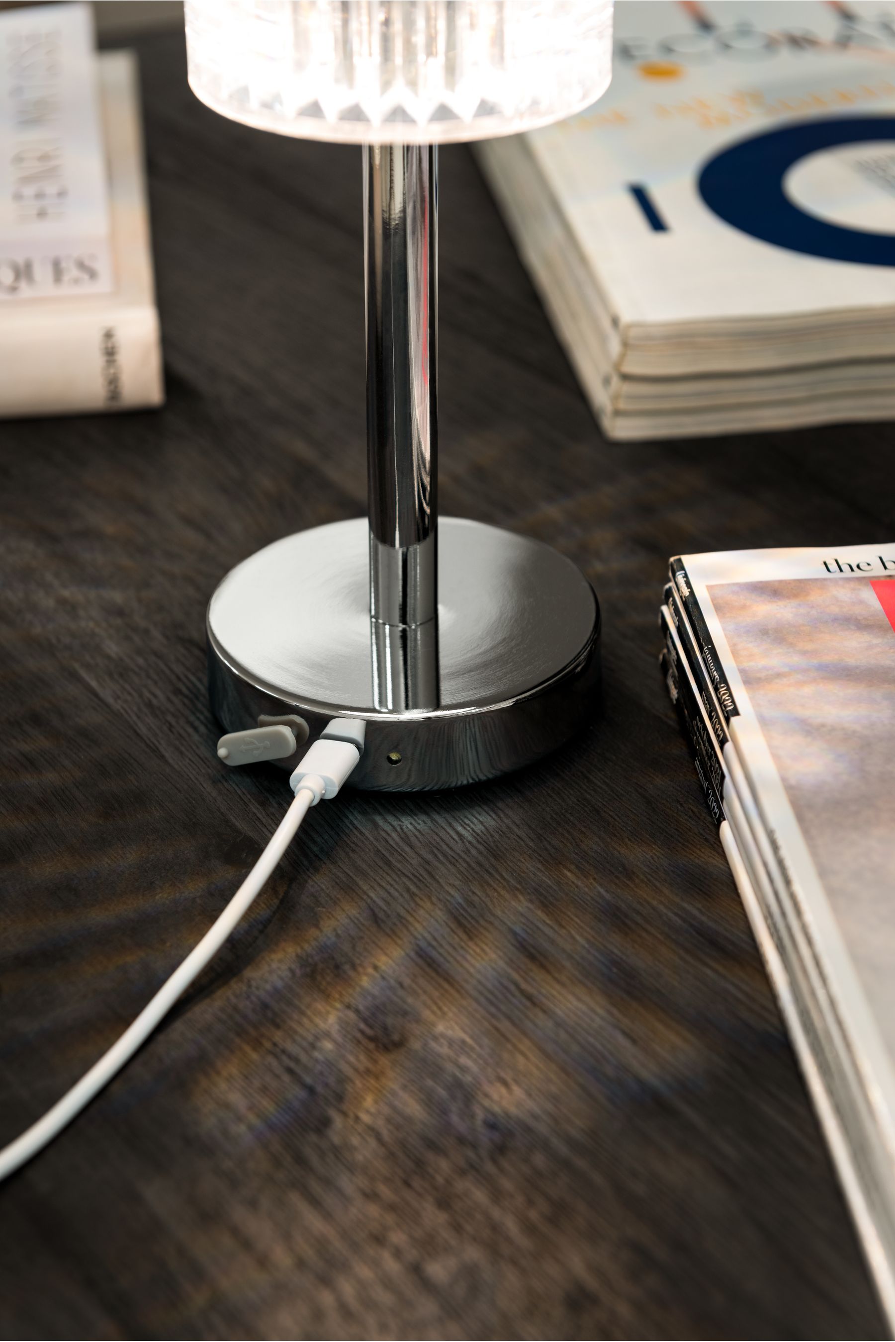 Buy Chrome Albus Battery Operated Ambient Table Lamp from the Next UK ...