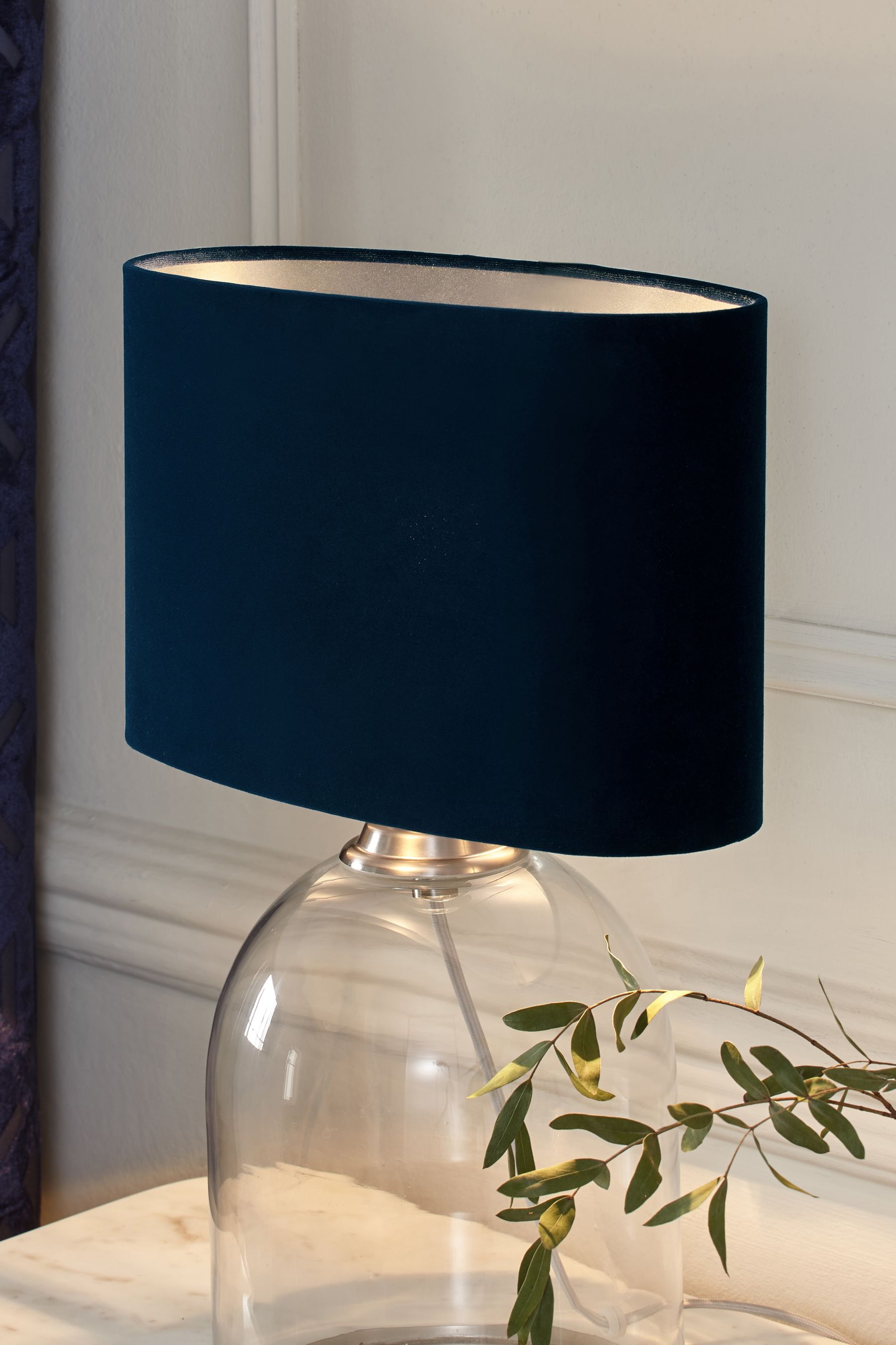Buy Navy Blue Oval Velvet Light Shade from the Next UK online shop