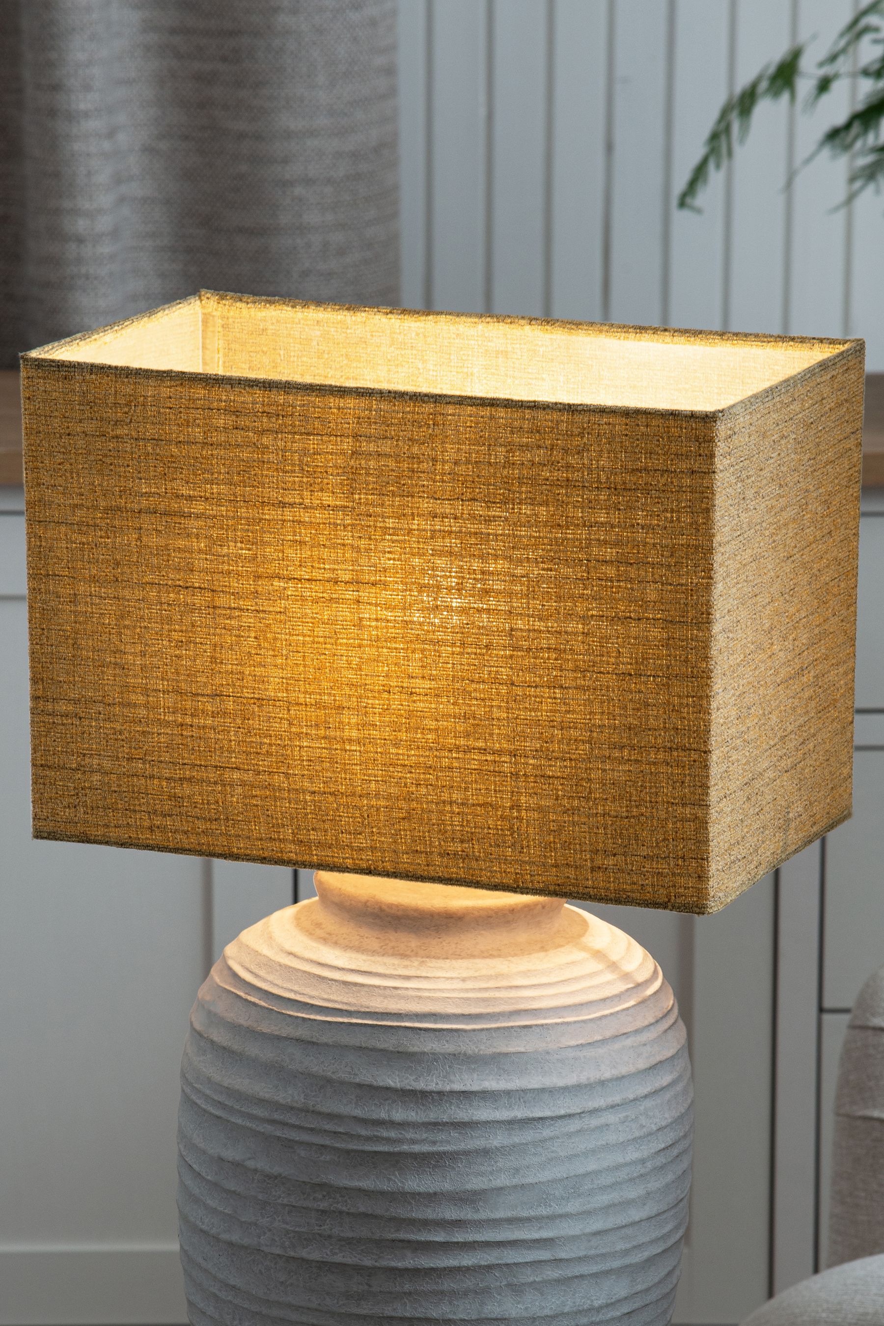 Buy Ochre Yellow Rectangular Tweedy Plain Light Shade from the Next UK ...