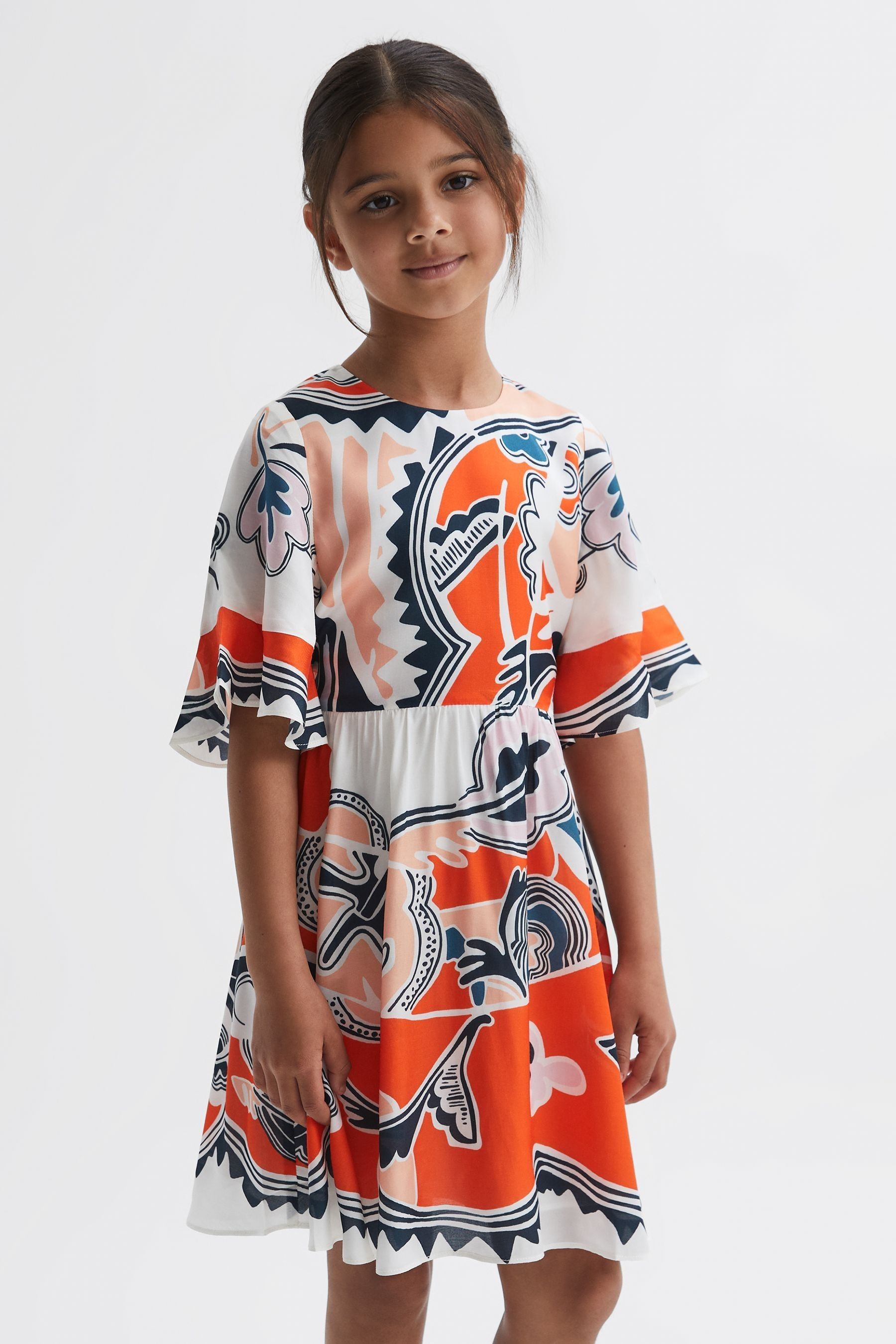 Buy Reiss Coral April Senior Printed Floaty Dress from the Next UK ...