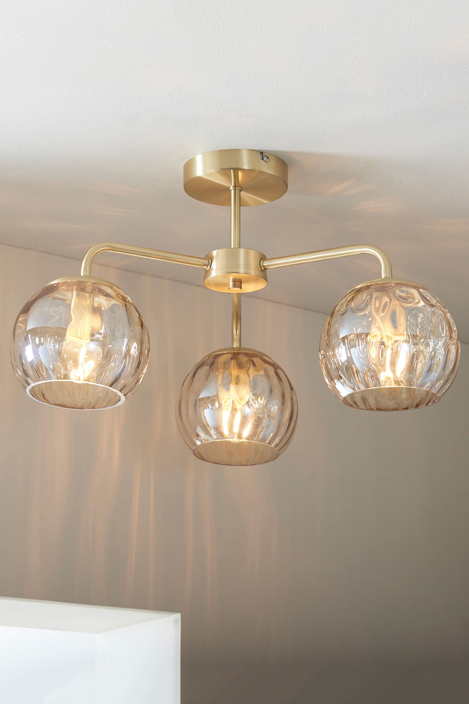 Buy Gallery Home Gold Dilan 3 Bulb Ceiling Light from the Next UK ...