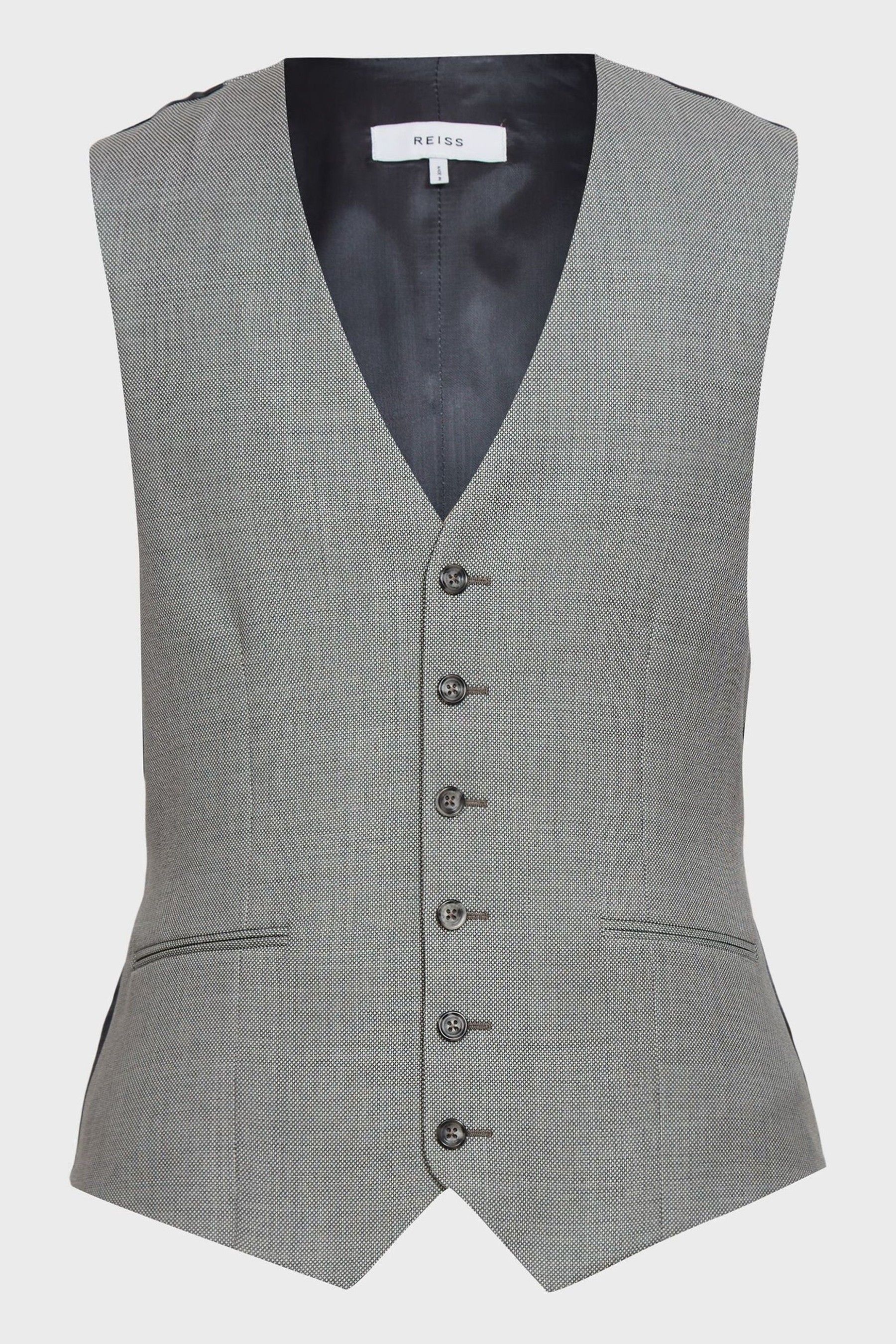 Buy Reiss Soft Grey Lowry Birdseye Waistcoat from the Next UK online shop