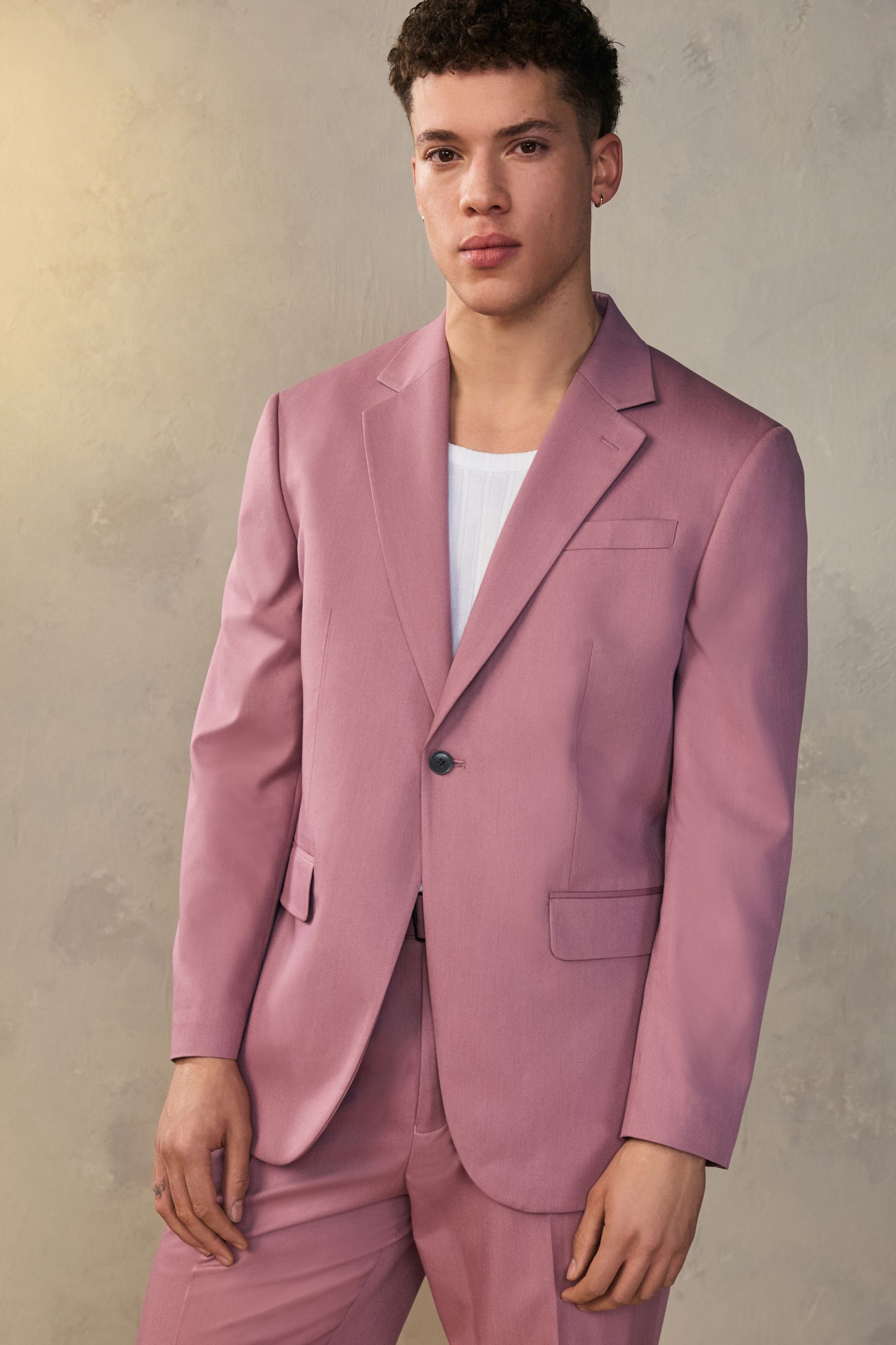 Buy Pink Relaxed Fit EDIT Slouchy Style Suit Jacket from the Next UK ...