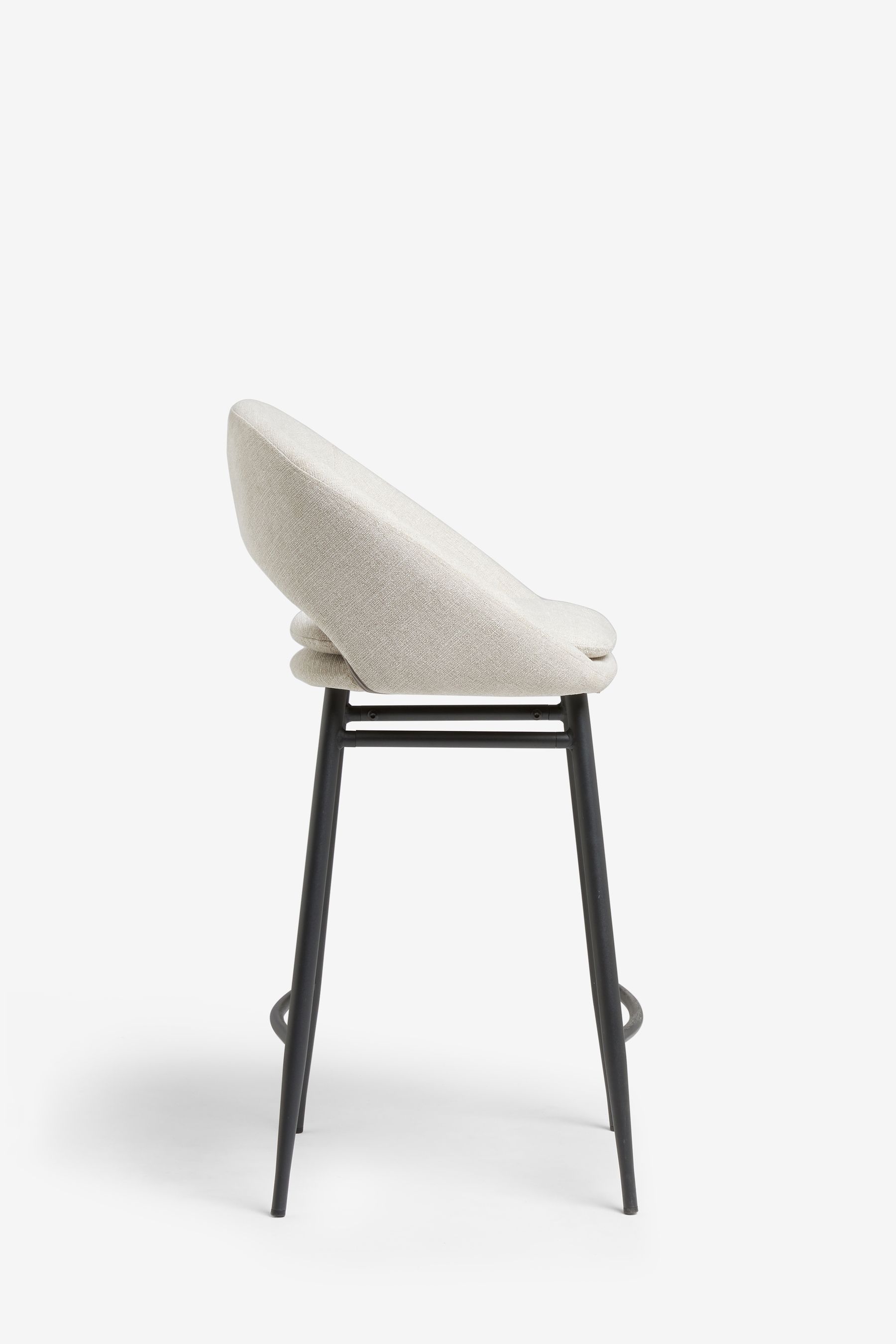Buy Tweedy Plain Light Natural Black Leg Hewitt Fixed Height Bar Stool ...
