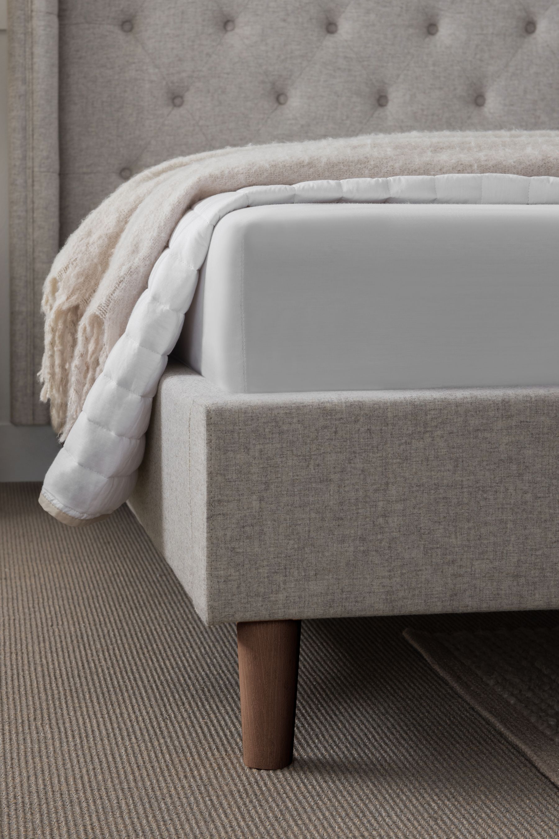 Buy Wool Blend Natural Stone Grayson Upholstered Bed Frame from the ...