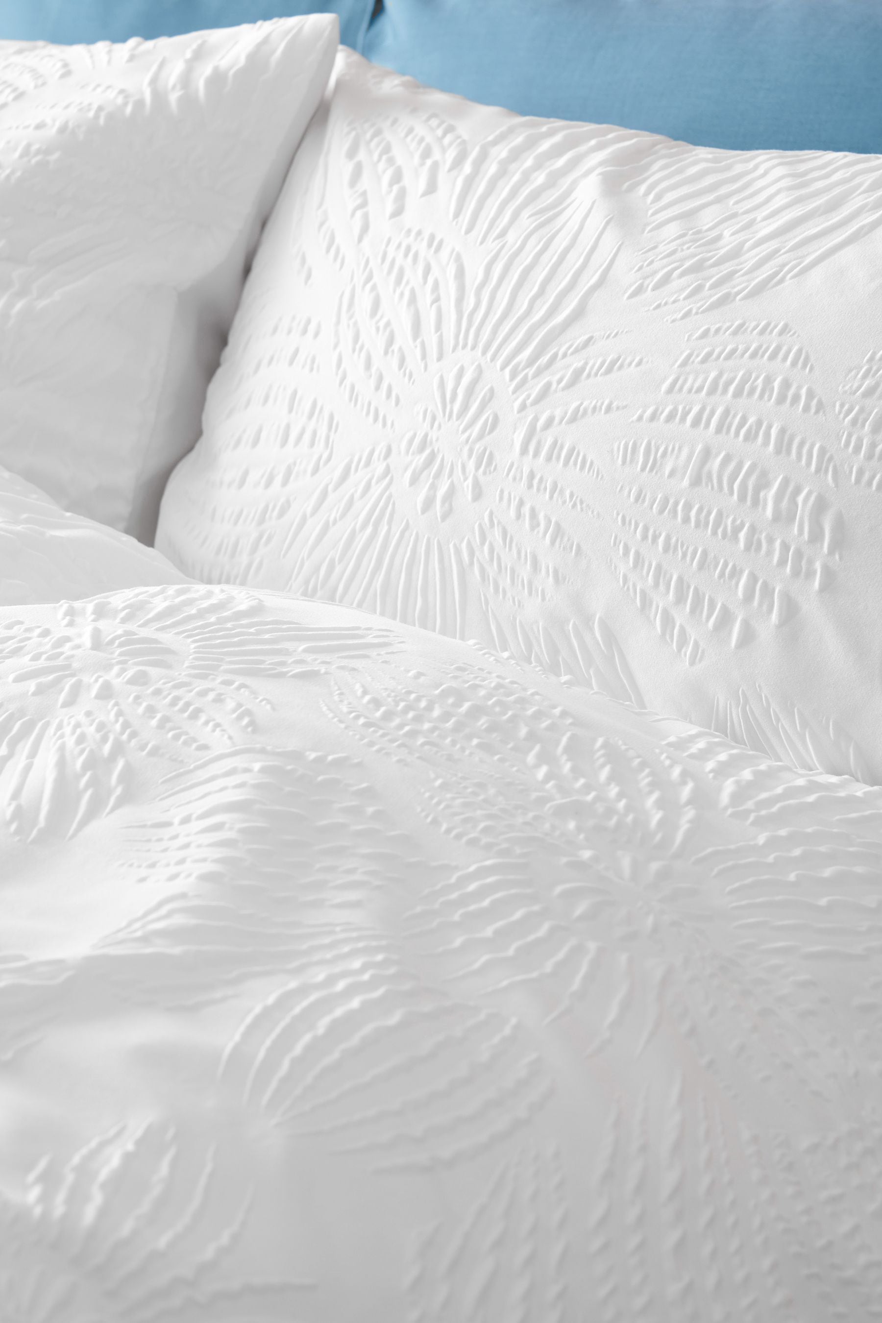 Buy White Embossed Flower Duvet Cover and Pillowcase Set from Next Qatar