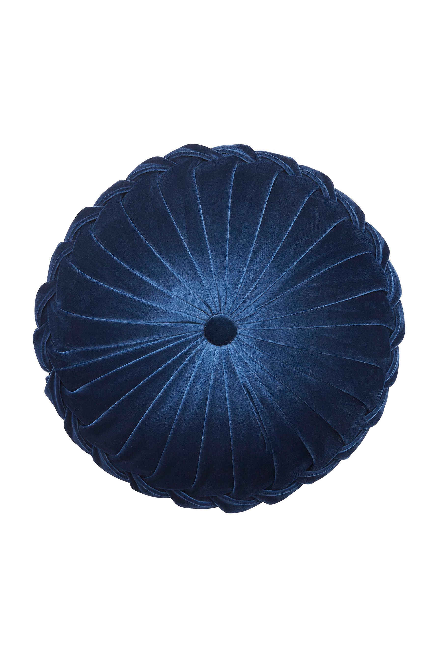 Buy Laura Ashley Velvet Midnight Blue Round Rosanna Cushion from the ...