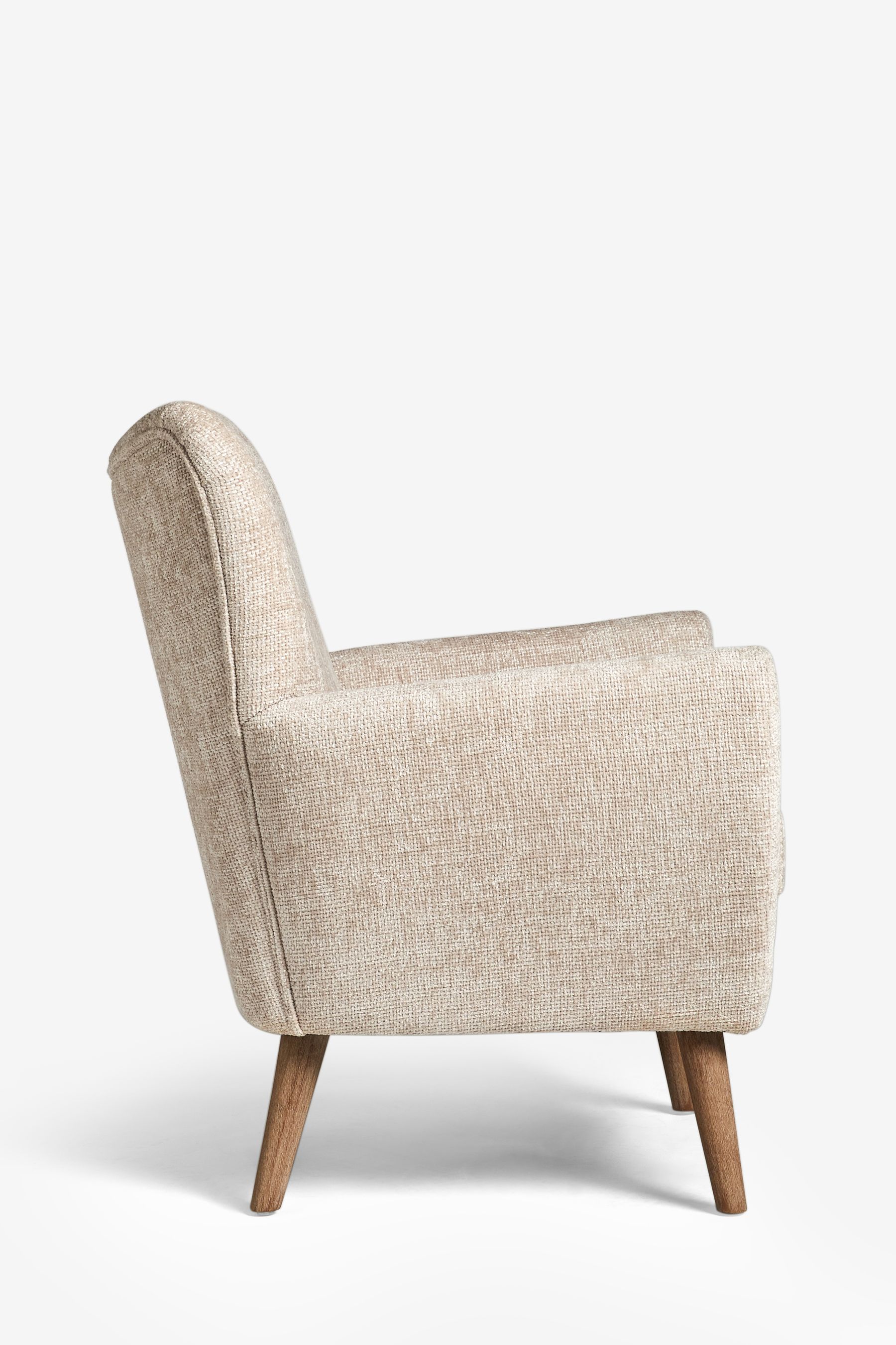 Buy Chunky Chenille Oyster Natural Wilson II Highback Armchair from the ...