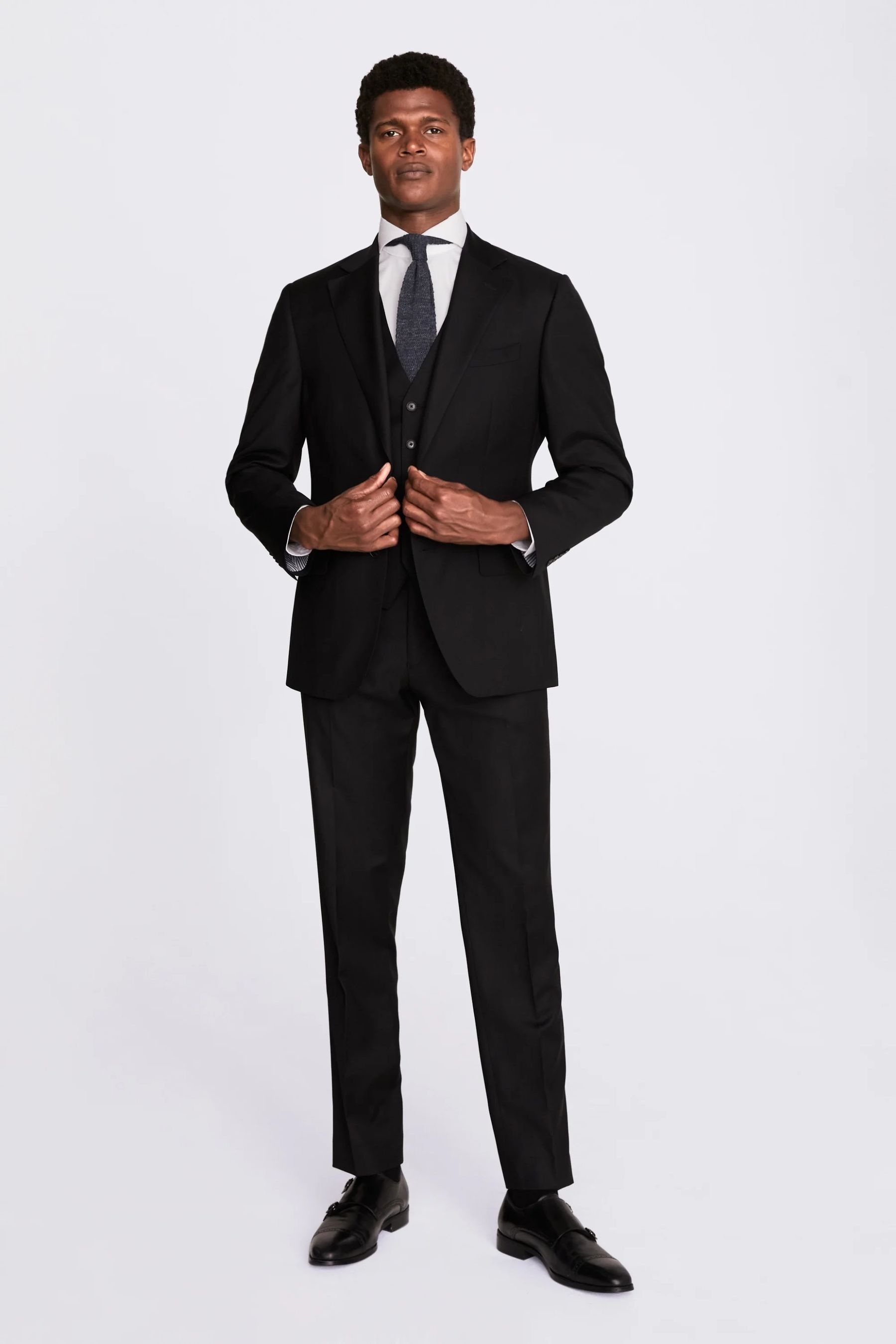 Buy MOSS x Cerutti Black Tailored Fit Twill Suit: Jacket from the Next ...