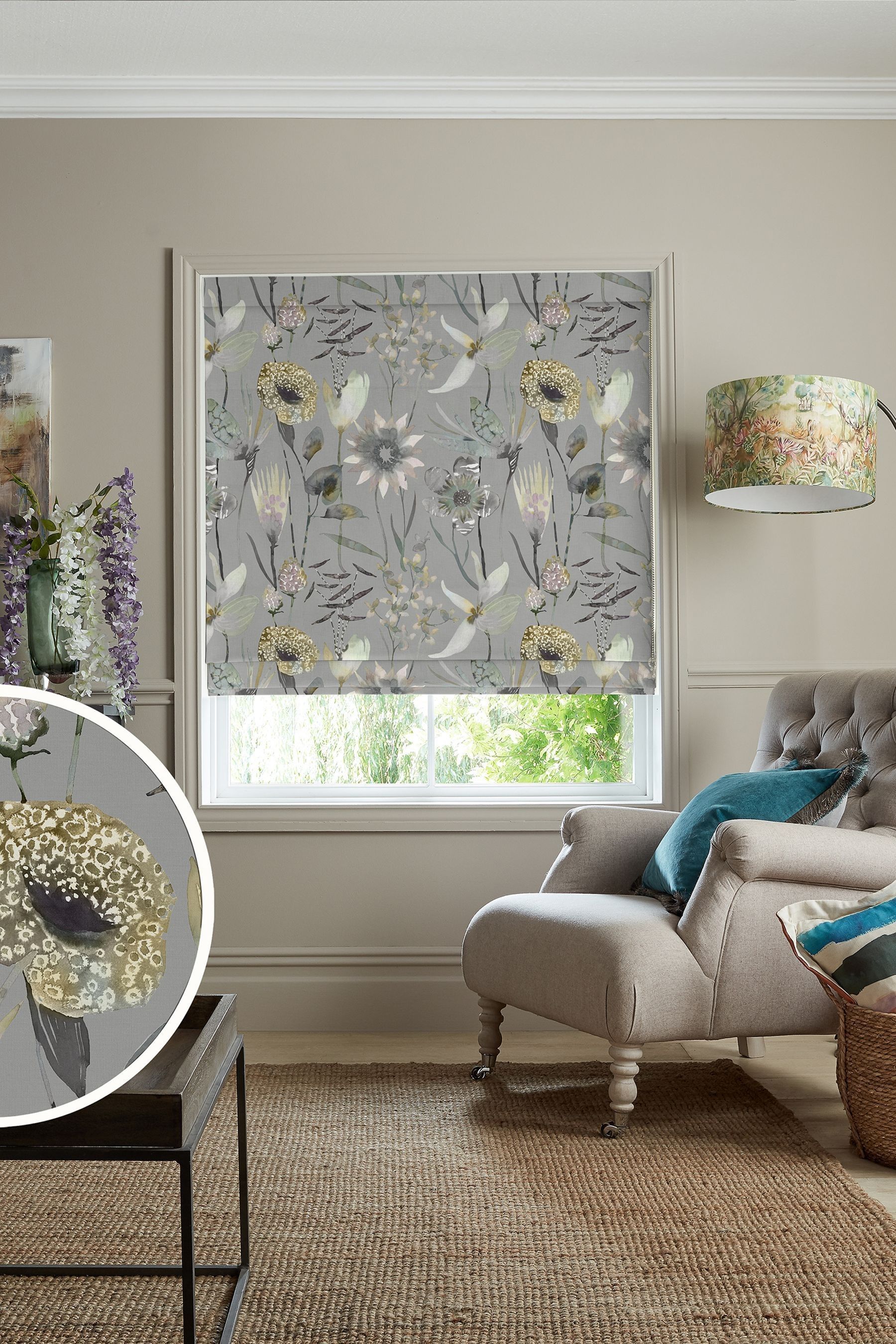 Buy Voyage Dawn Grey Oceania Made to Measure Roman Blind from the Next ...