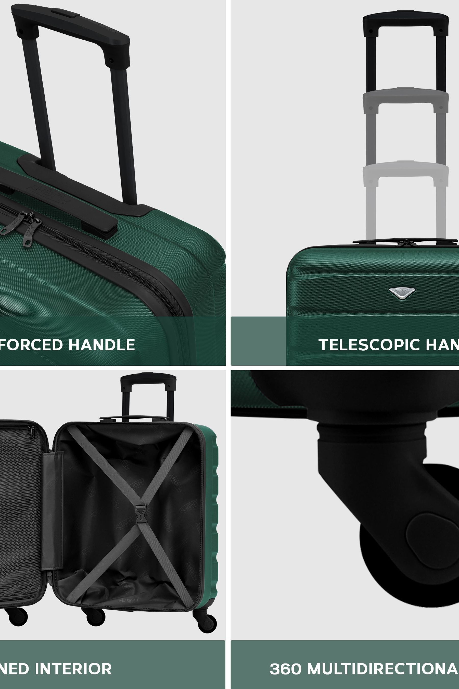 Buy Flight Knight 56x45x25cm EasyJet Overhead 4 Wheel ABS Hard Case ...