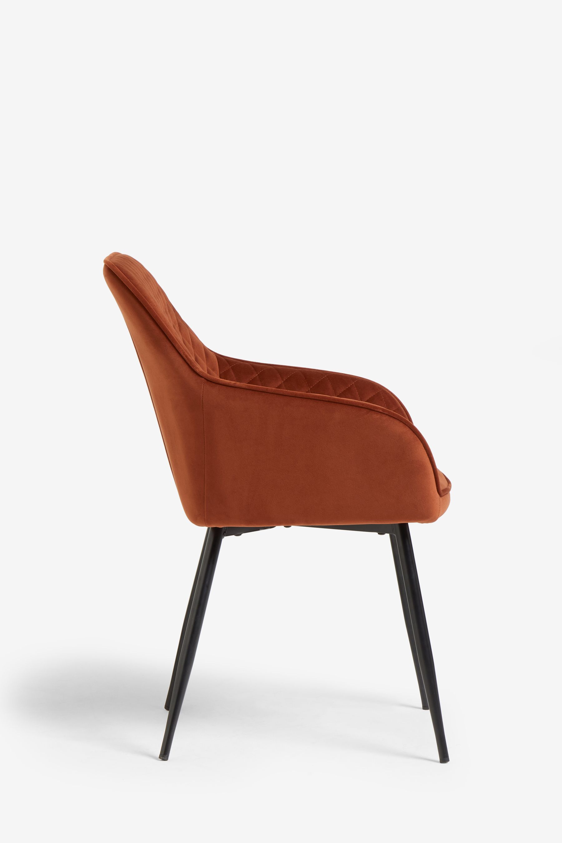 Buy Set of 2 Solft Velvet Rust Brown Hamilton Arm Dining Chairs from ...