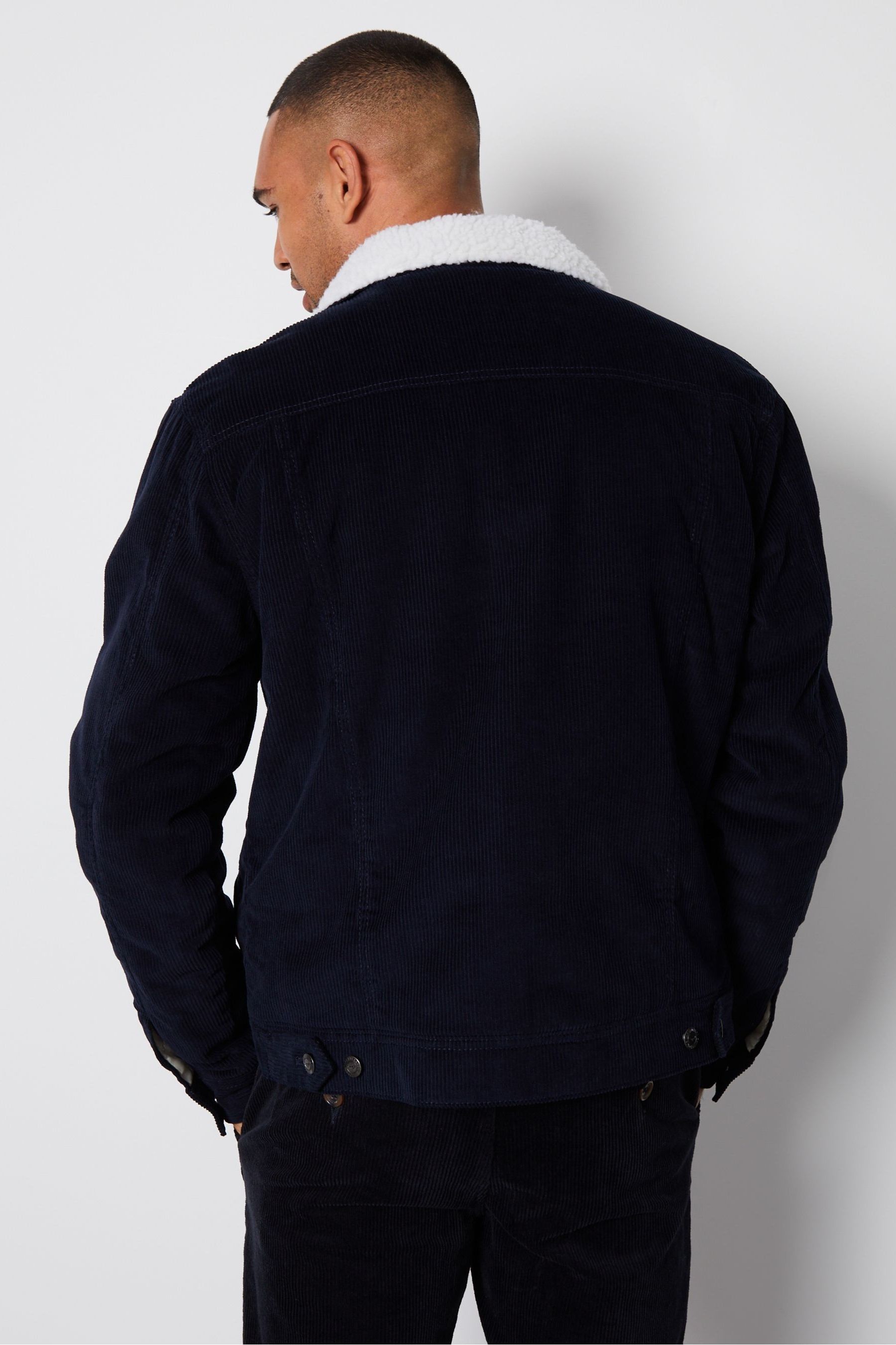 Buy Threadbare Blue Borg Collar Cord Jacket from the Next UK online shop