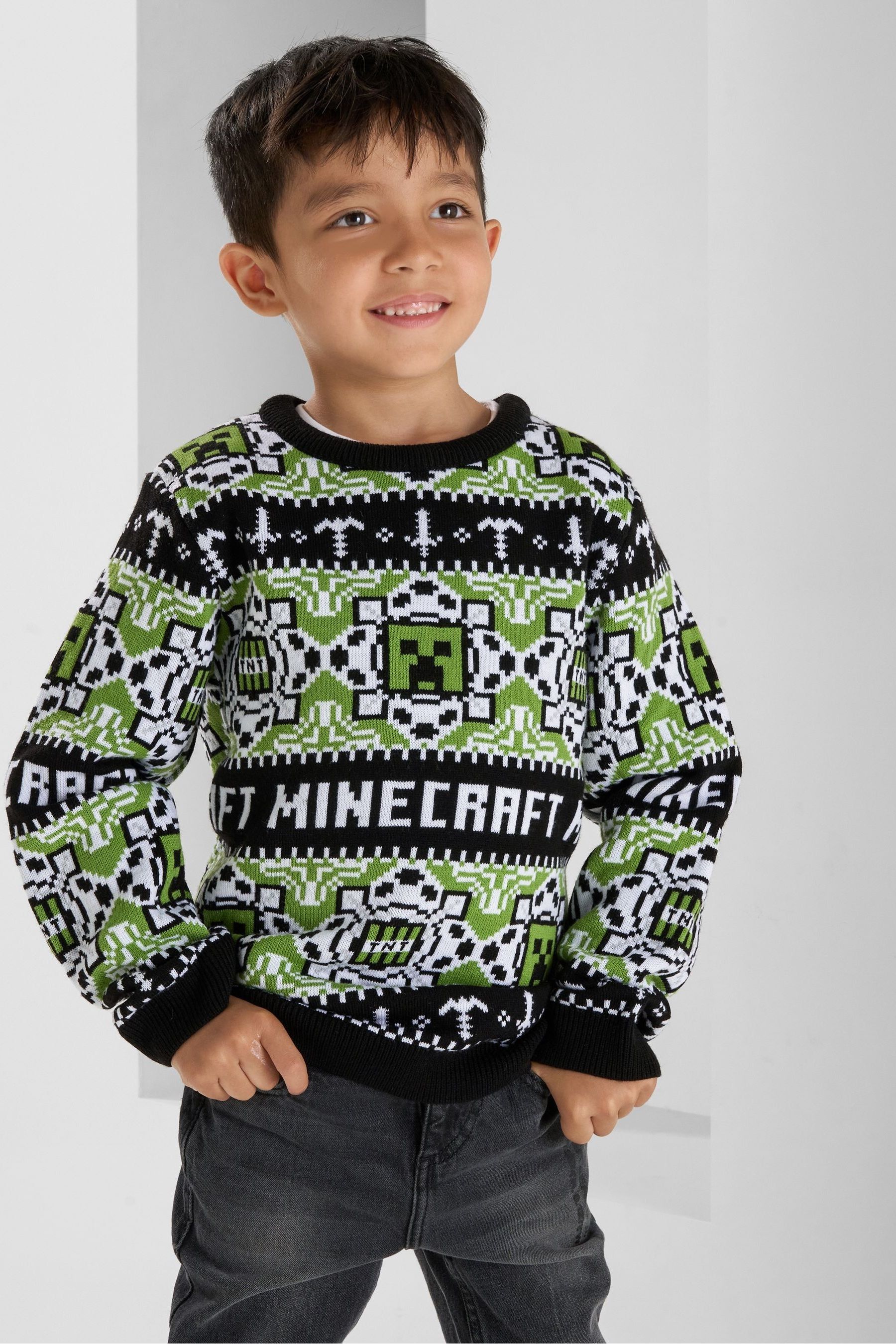 Buy Angel & Rocket Green Fairisle Minecraft Christmas Jumper from Next ...