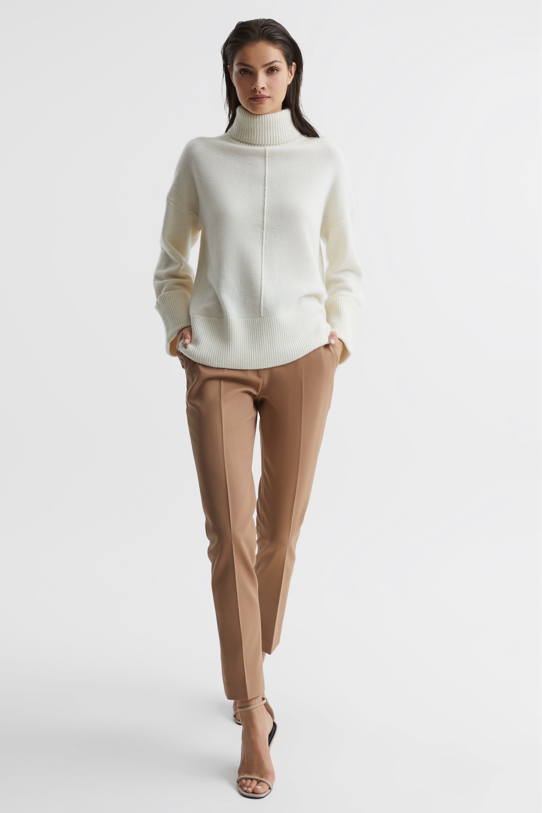 Buy Reiss Cream Sarah Wool-Cashmere Roll Neck Jumper from the Next UK ...