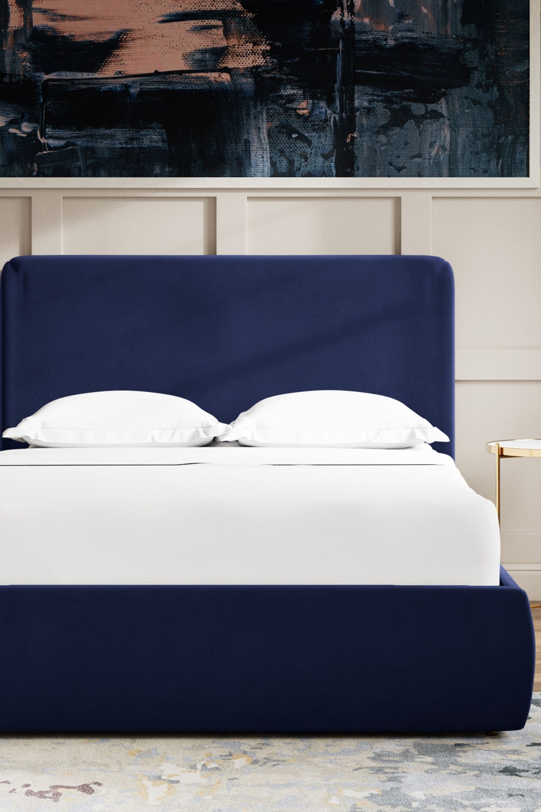 Buy Swoon Easy Velvet Ink Blue Brockham Divan Bed from the Next UK ...