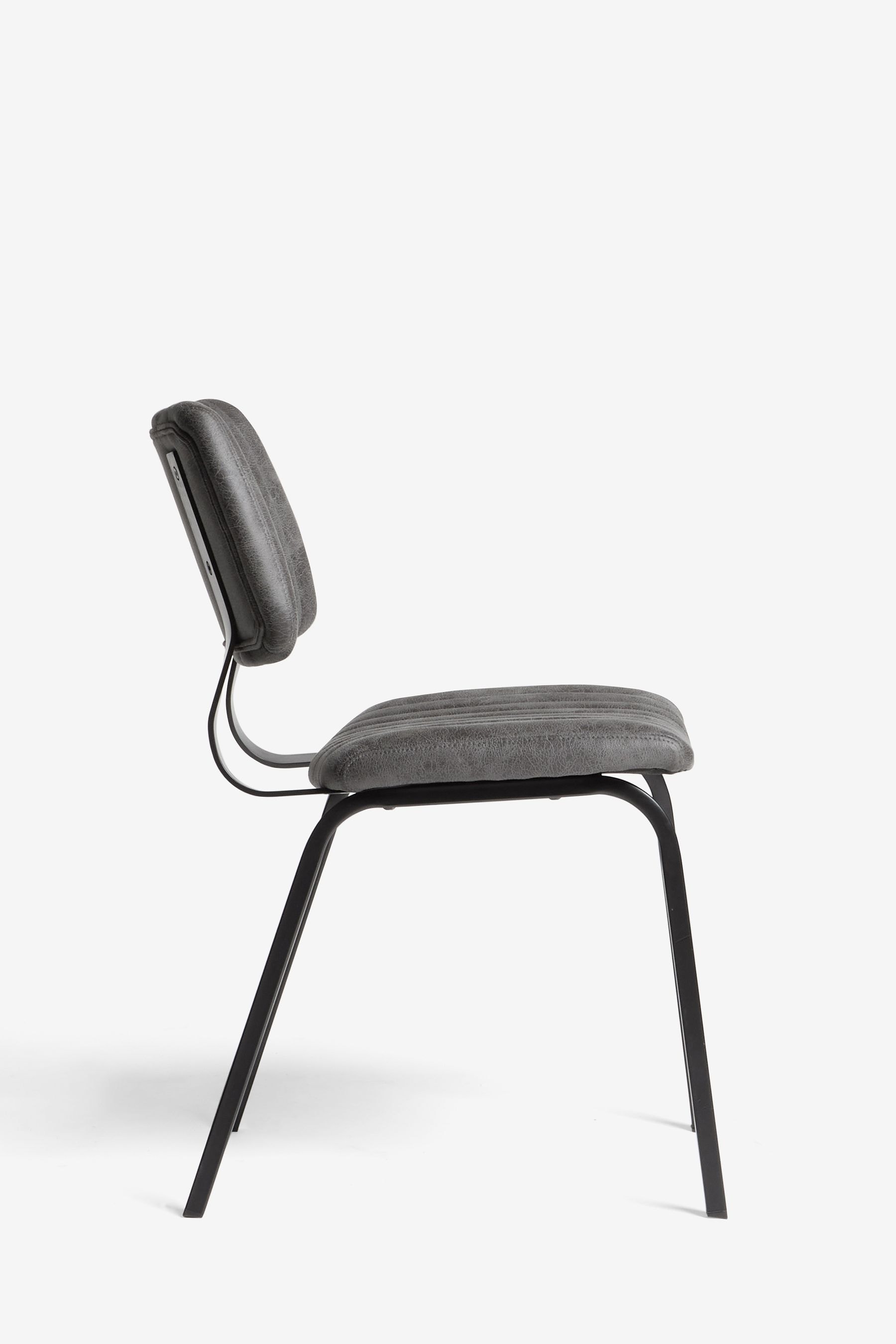 Buy Set of 2 Monza Faux Leather Dark Grey Aiden Non Arm Dining Chairs ...
