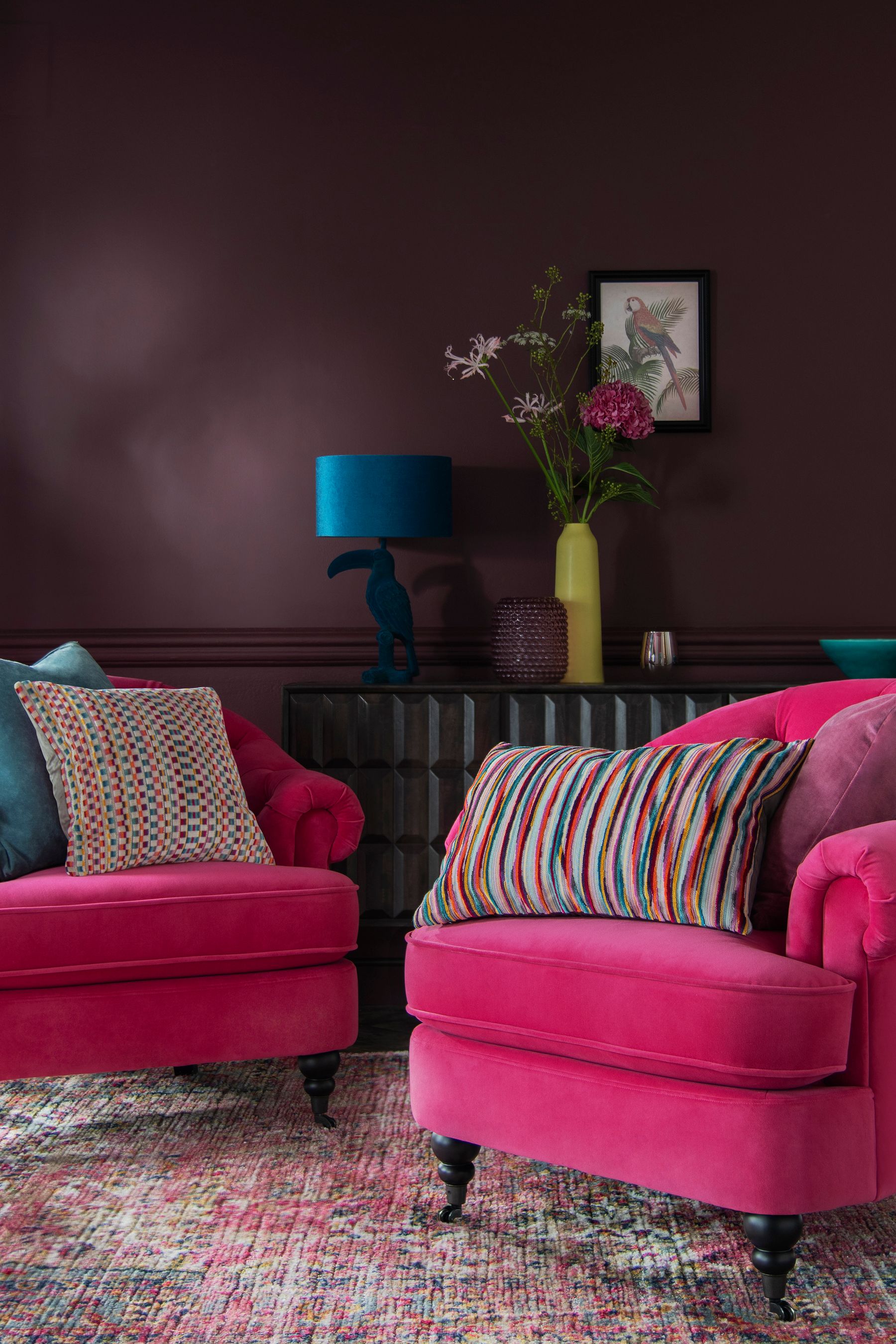 Buy Multi Bright 43 x 43cm Cut Velvet Multi Stripe Cushion from Next ...