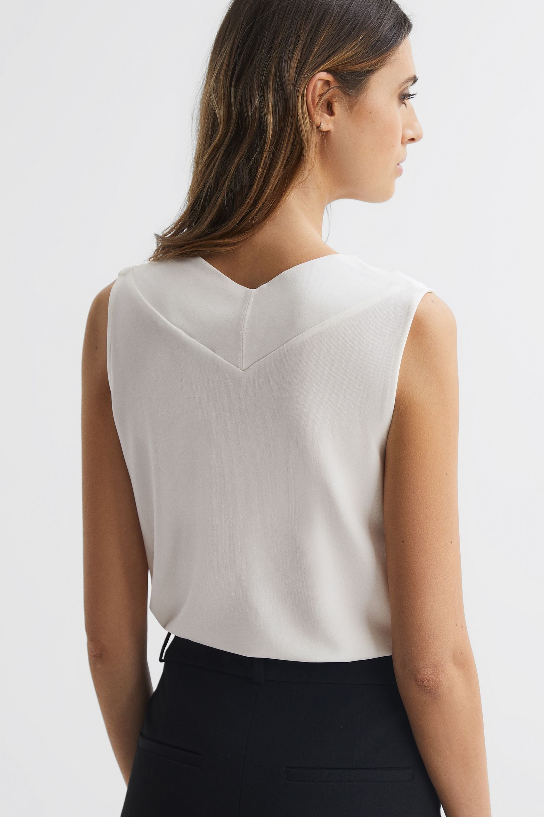 Buy Reiss Cream Taylor V-Neck Shell Blouse from the Next UK online shop