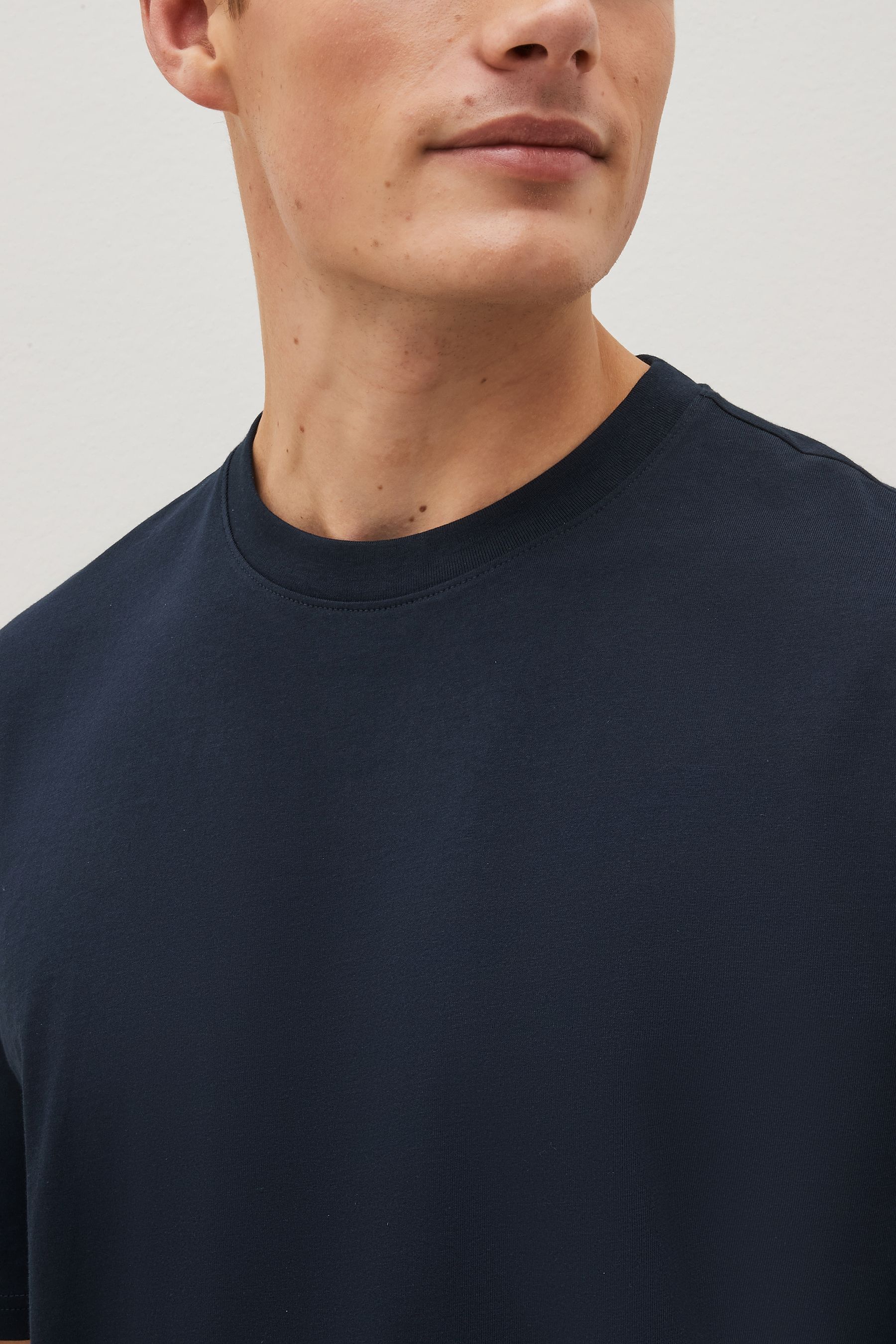 Buy Blue Navy Relaxed Fit Essential Crew Neck T-Shirt from the Next UK ...