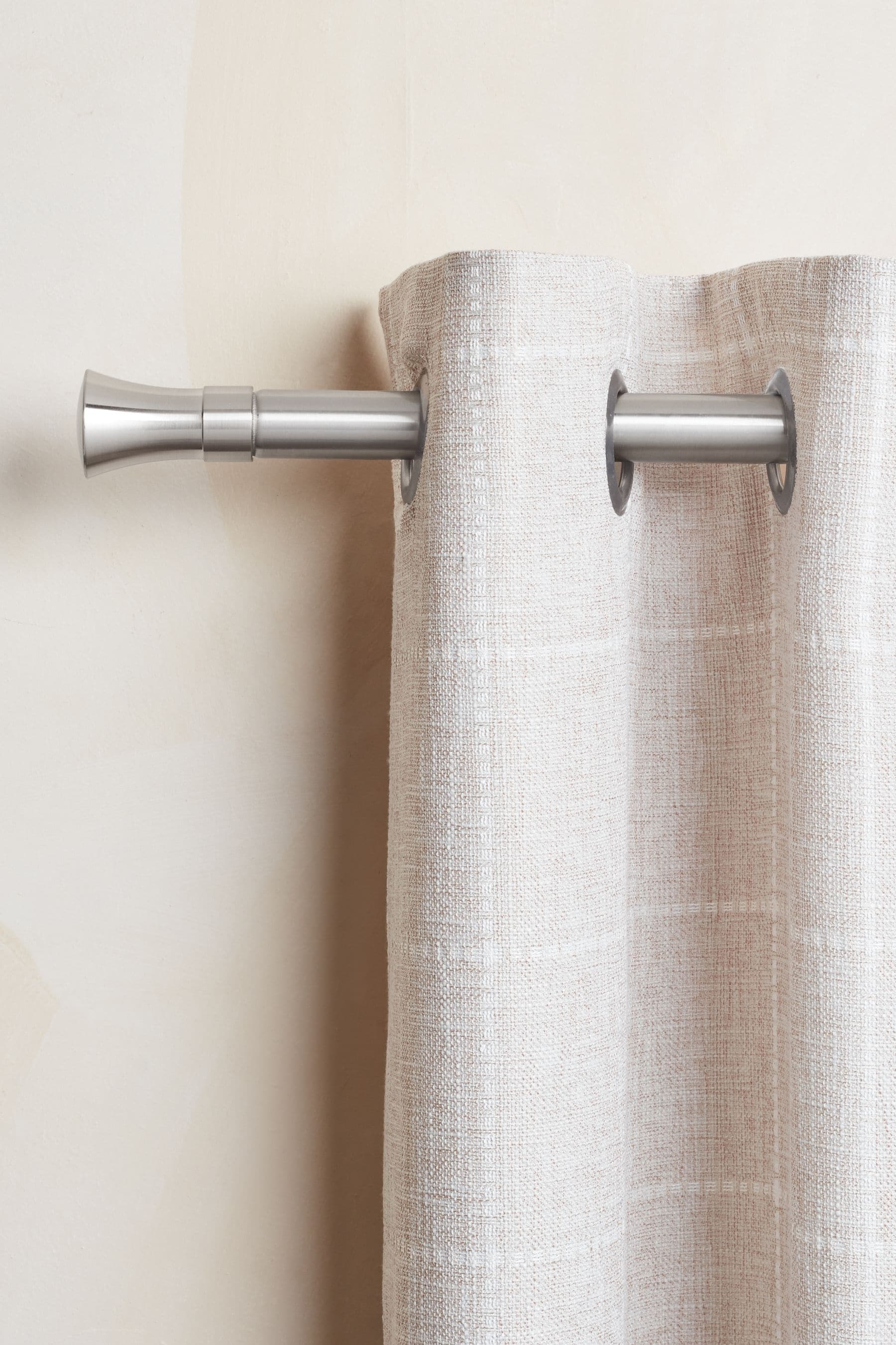 Buy Brushed Silver Klick Fit Trumpet Finial Extendable 28mm Curtain ...