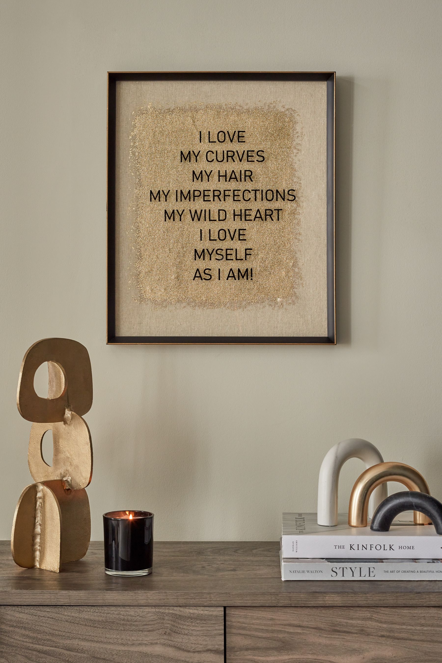Buy Gold Love Me As I Am Framed Wall Art from the Next UK online shop