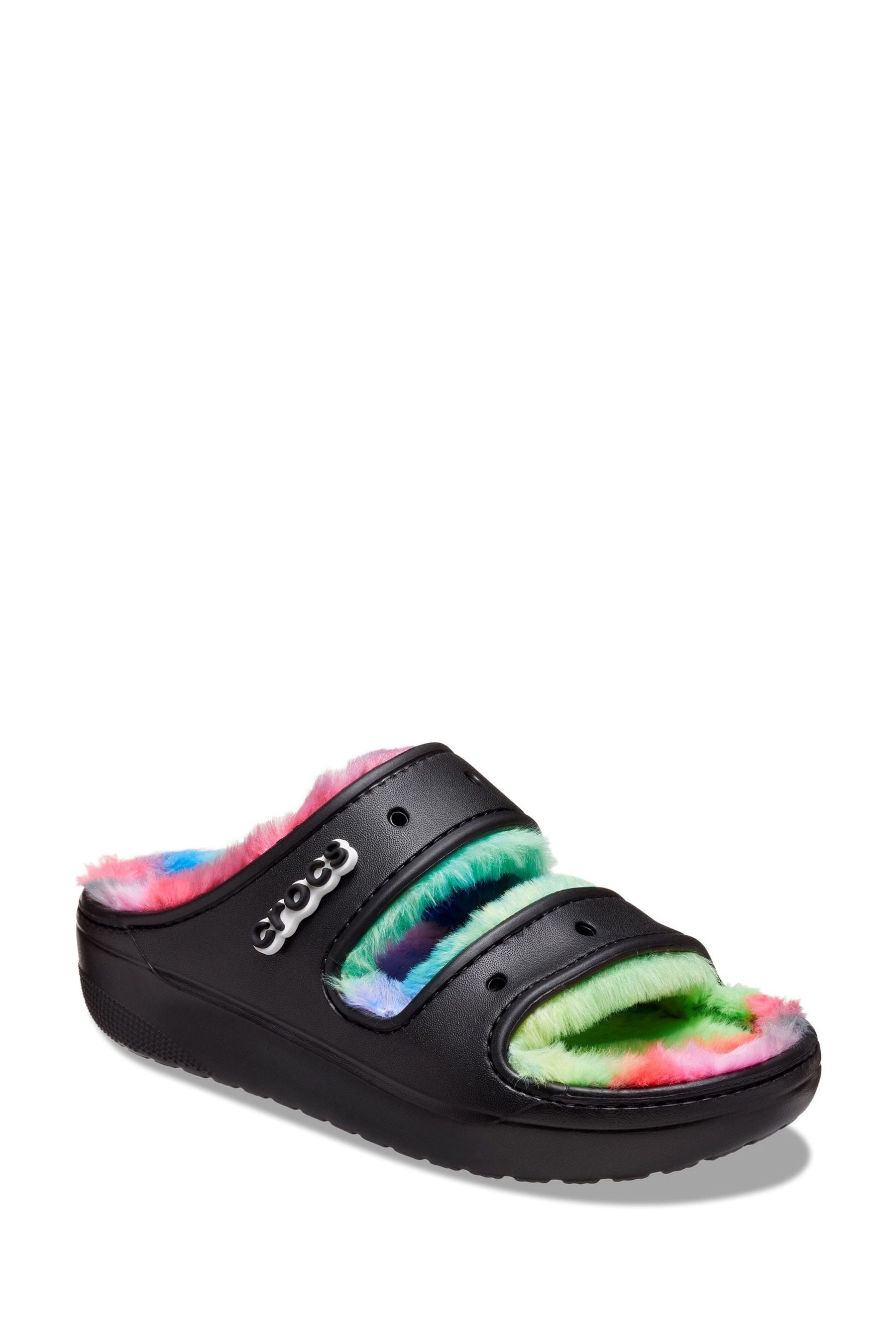 Buy Crocs Classic Cozzzy Spray Dye Black Sandals from the Next UK ...