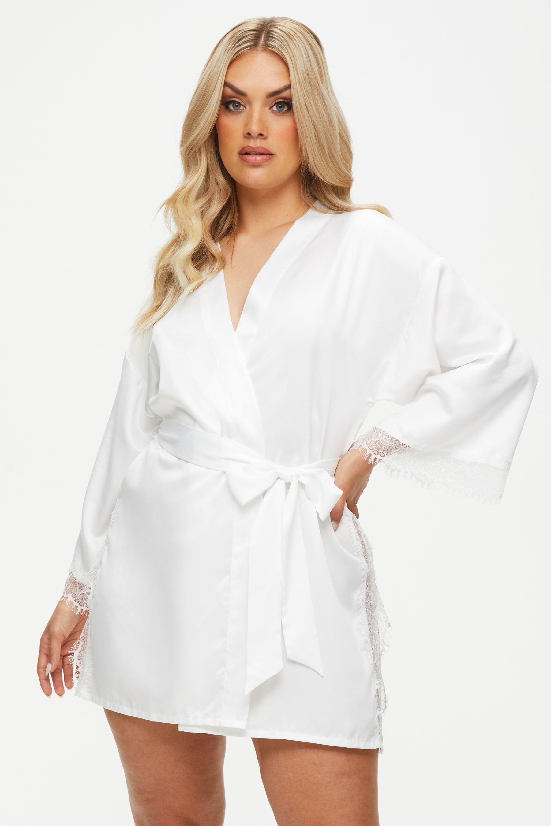 Buy Ann Summers White Satin Cherryann Robe Dressing Gown from the Next ...