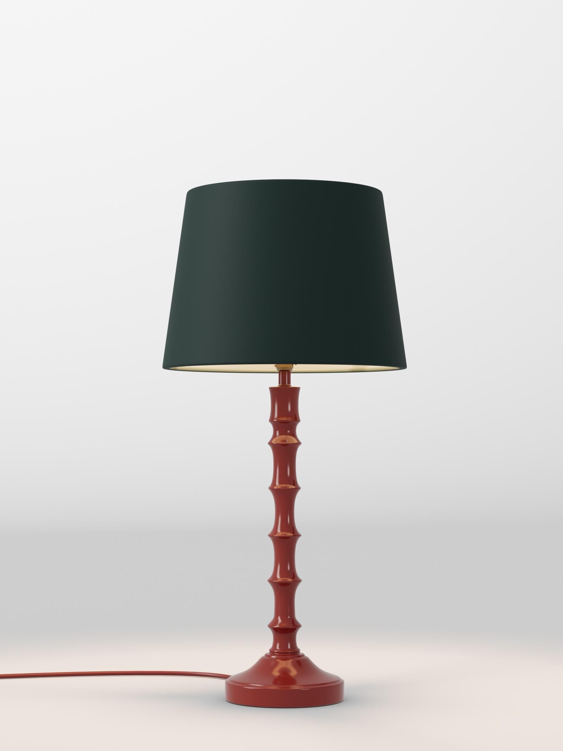 Buy Red Elliot Table Lamp Base and Green Velvet Lamp Shade from the ...