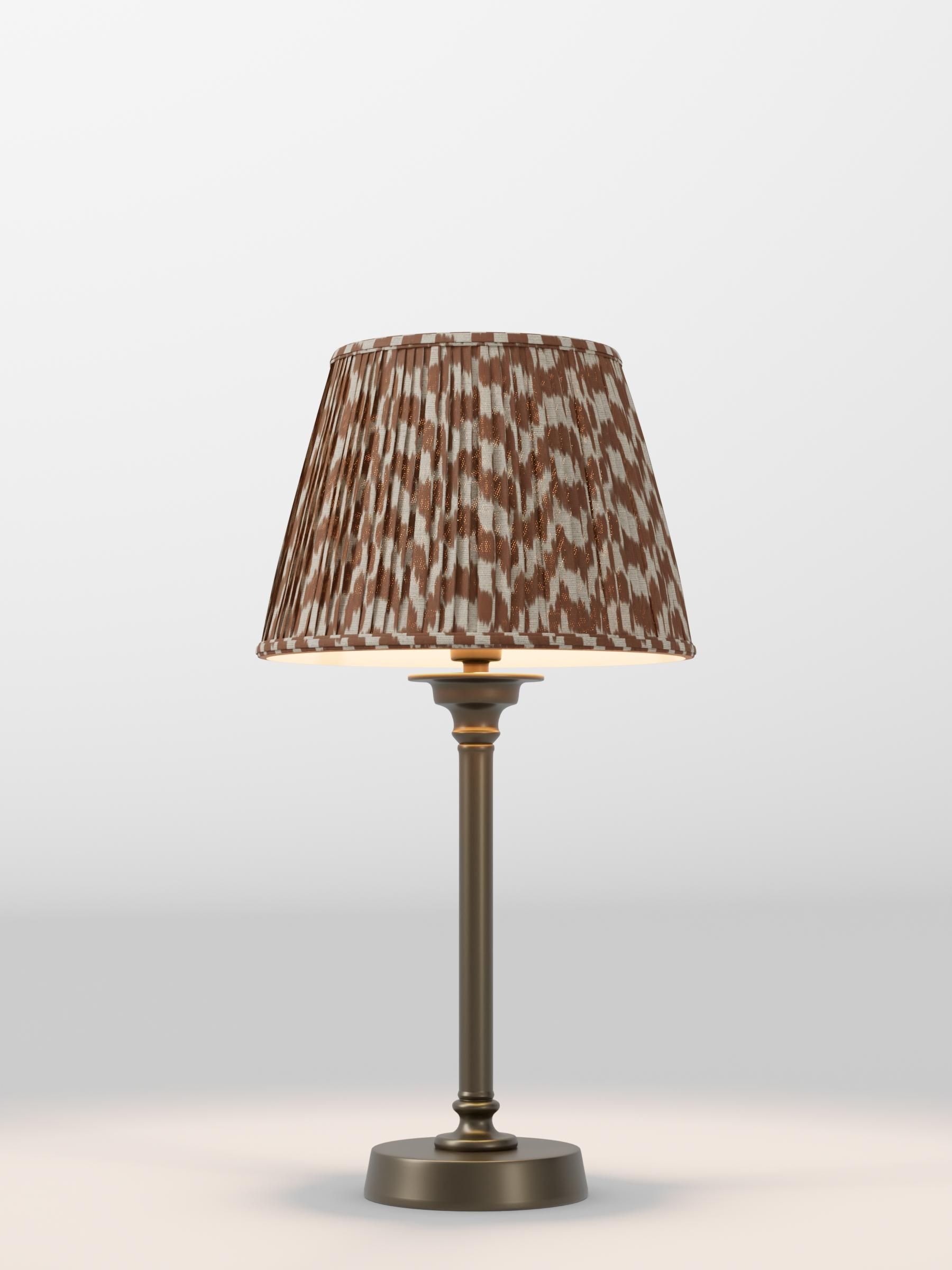 Buy Bronze Clarendon Table Lamp Base and Amber Orange Mosaic Pleated ...