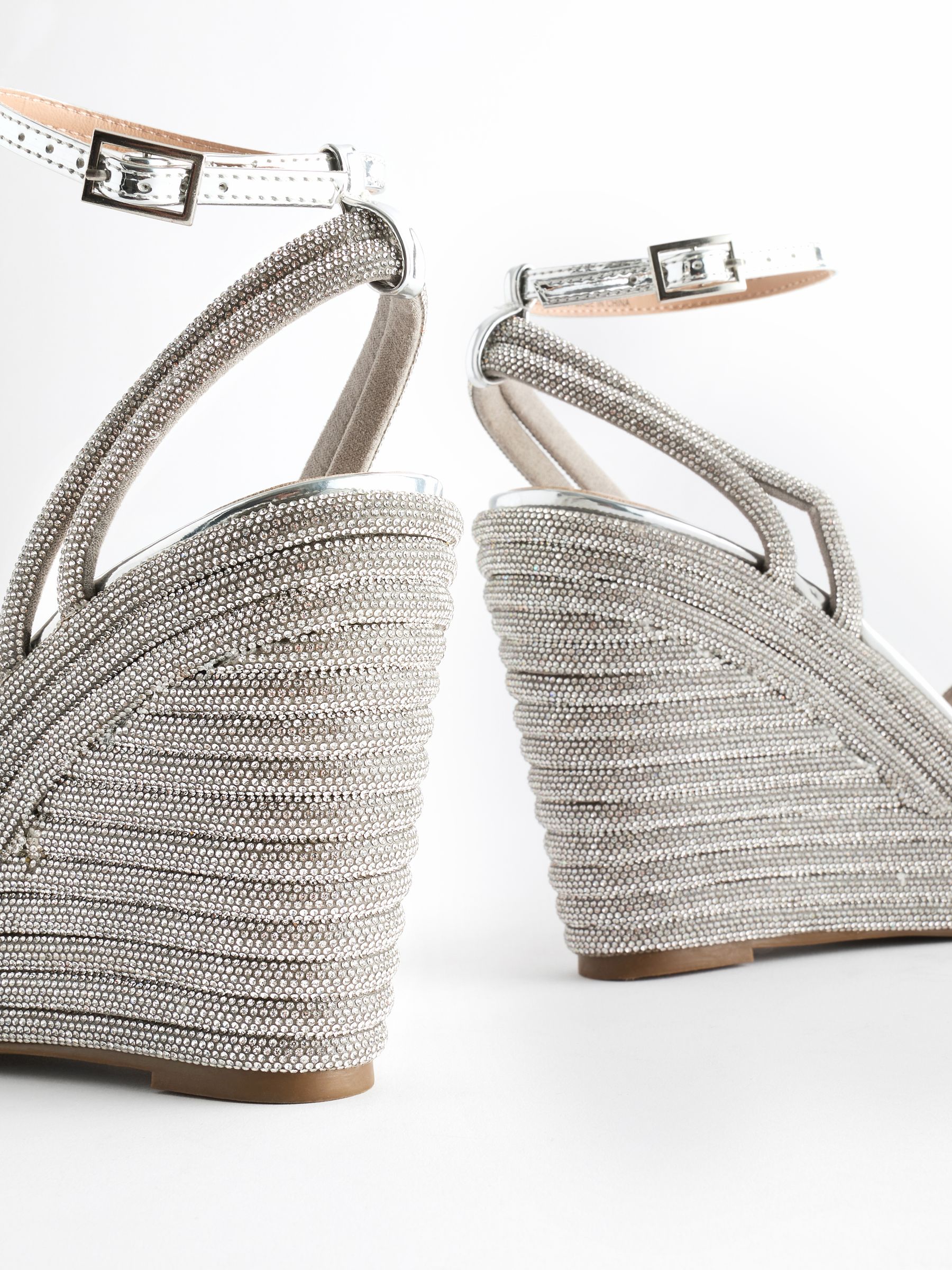 Buy Silver Forever Comfort® Jewel Bling Wedges Heels from the Next UK ...