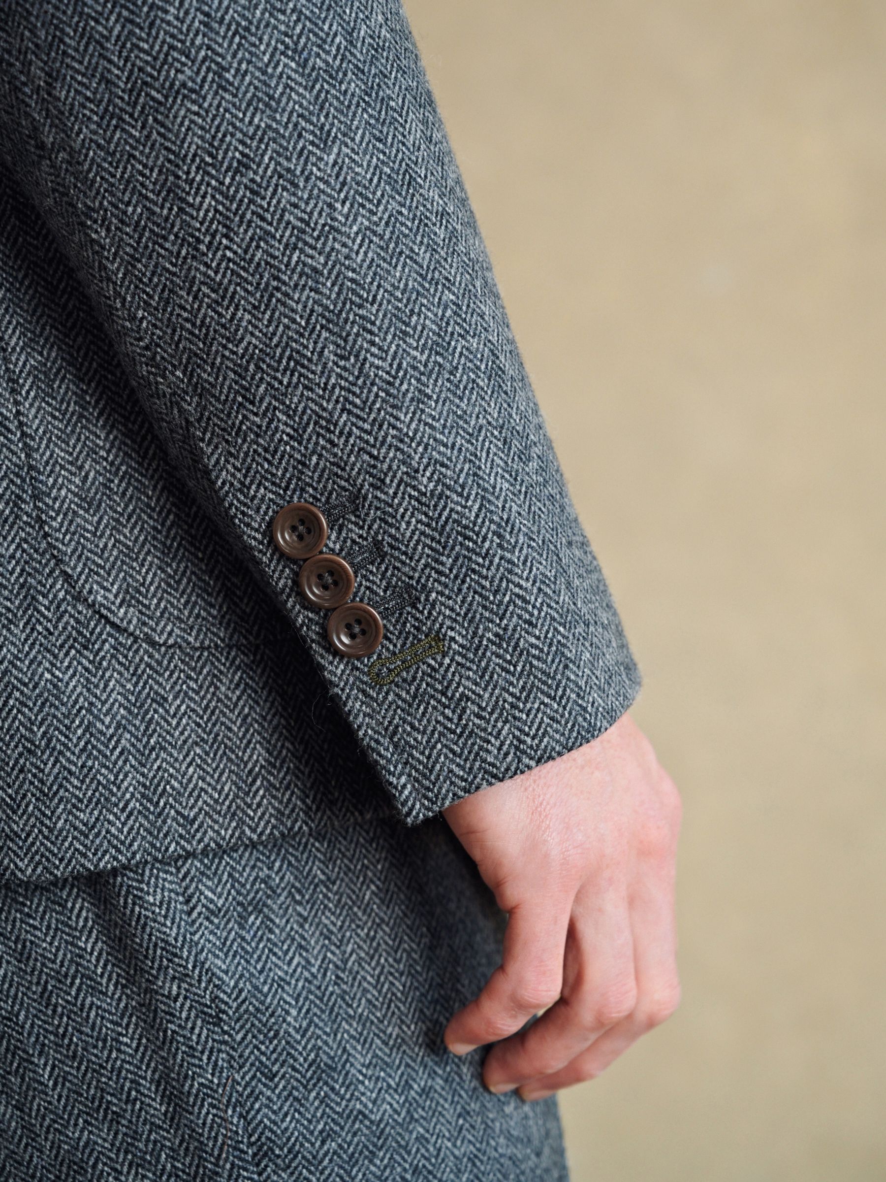 Buy Barbour® Grey Herringbone Slim Fit Suit Jacket from the Next UK ...