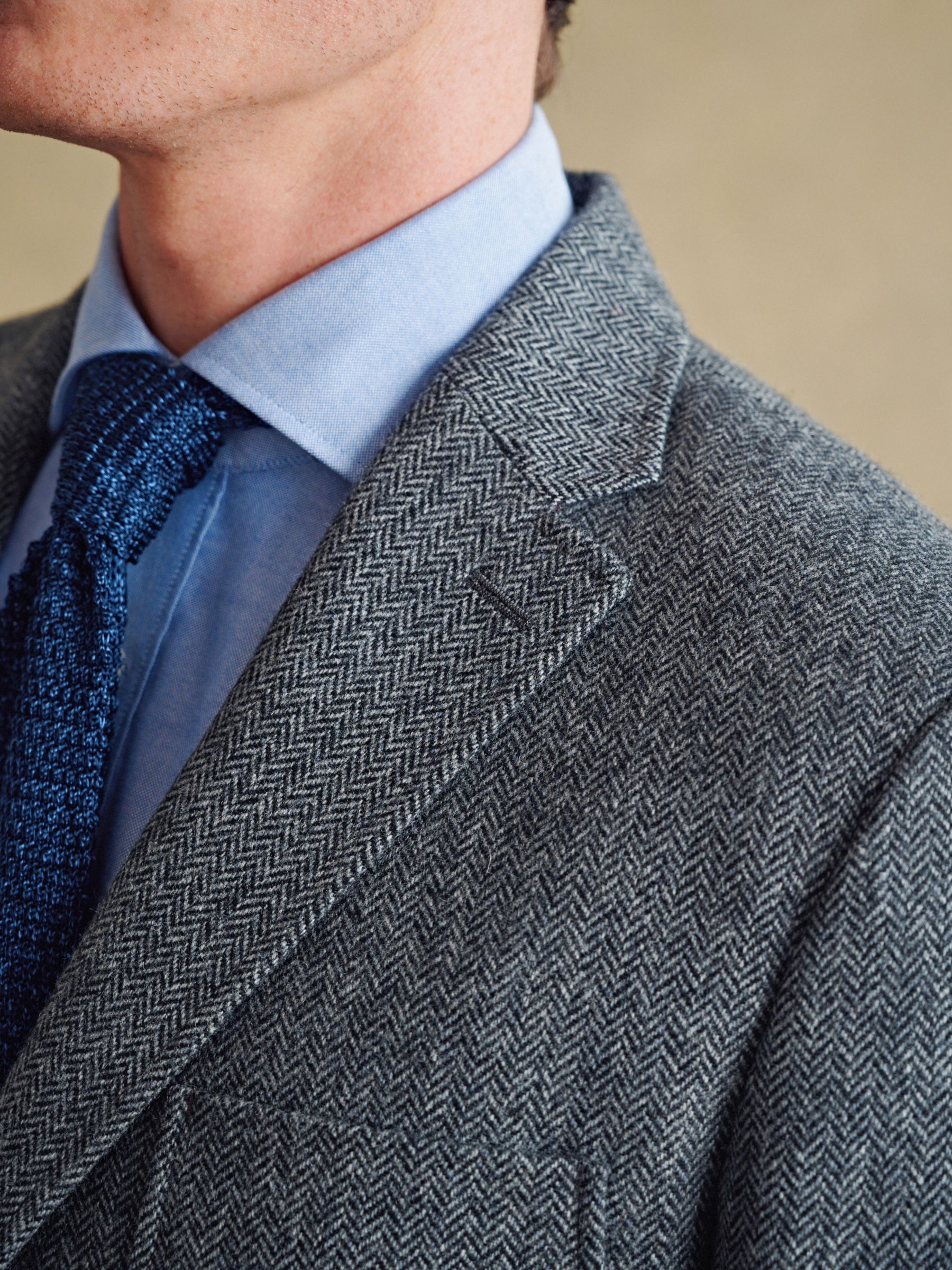 Buy Barbour® Grey Herringbone Slim Fit Suit Jacket from the Next UK ...