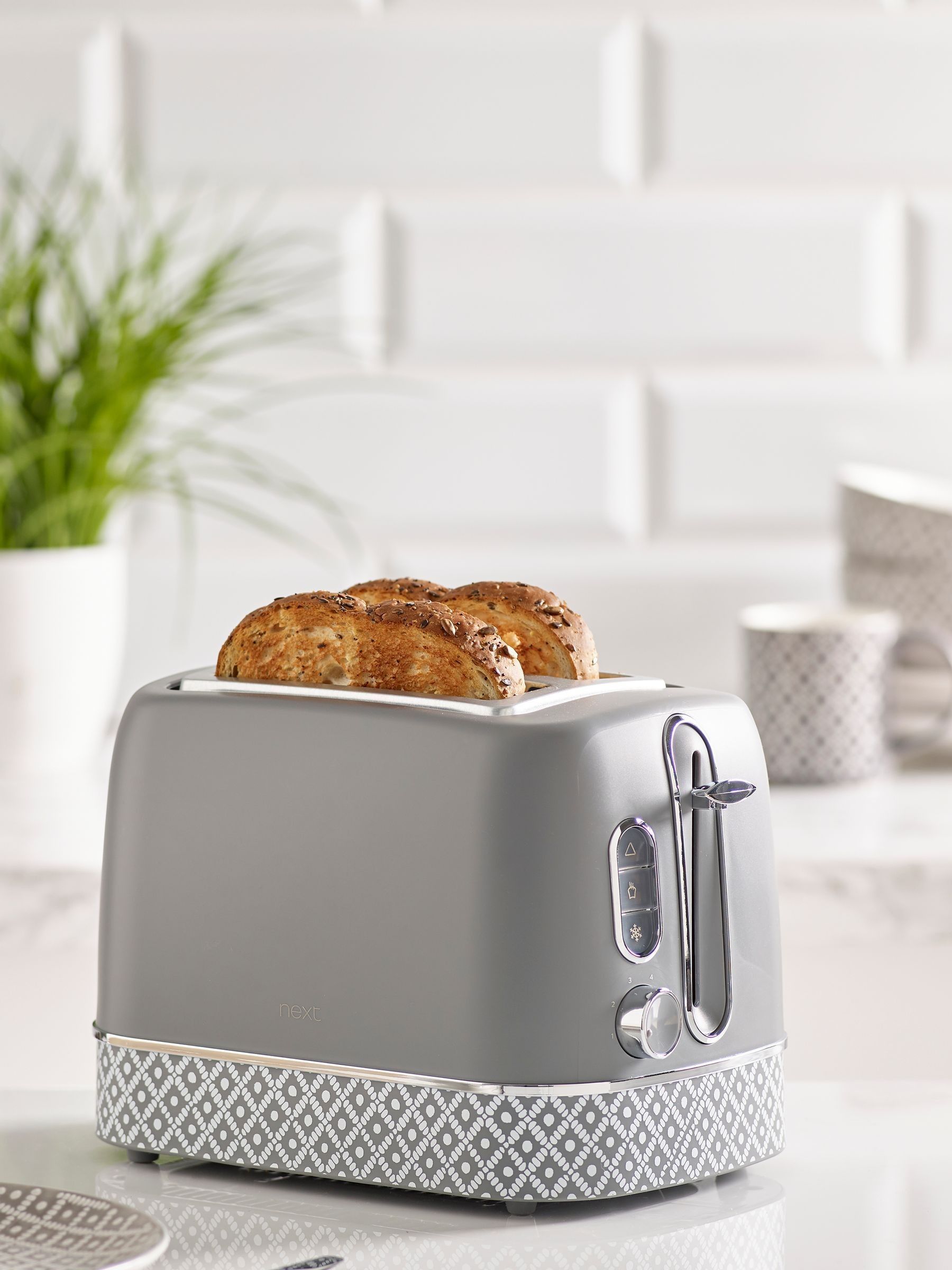 Buy Grey Geometric 2 Slice Toaster from the Next UK online shop