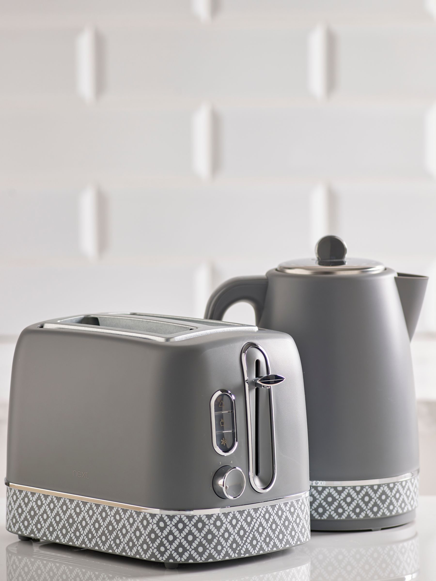 Buy Grey Geometric 2 Slice Toaster from the Next UK online shop