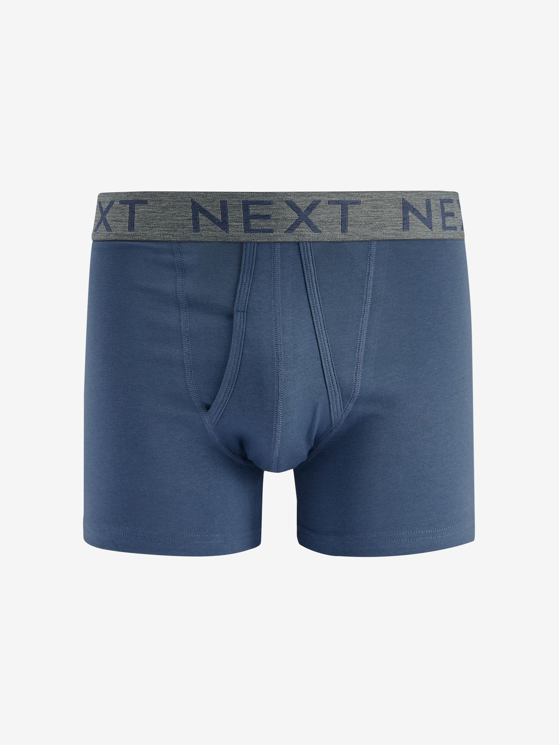 Buy Blue 4 pack A-Front Cotton Rich Boxers from the Next UK online shop