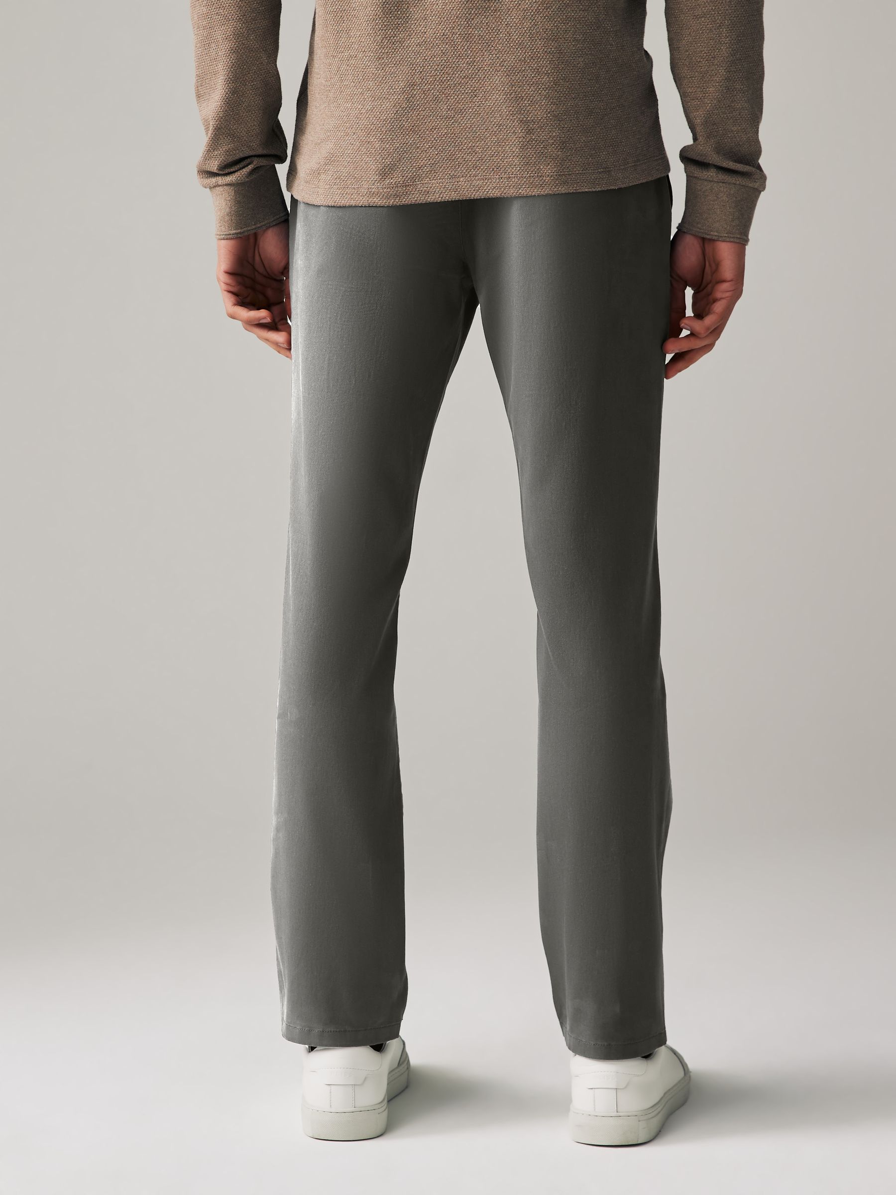 Buy Blue,Grey,Navy Slim Fit Stretch Chinos Trousers 3 Pack from Next ...