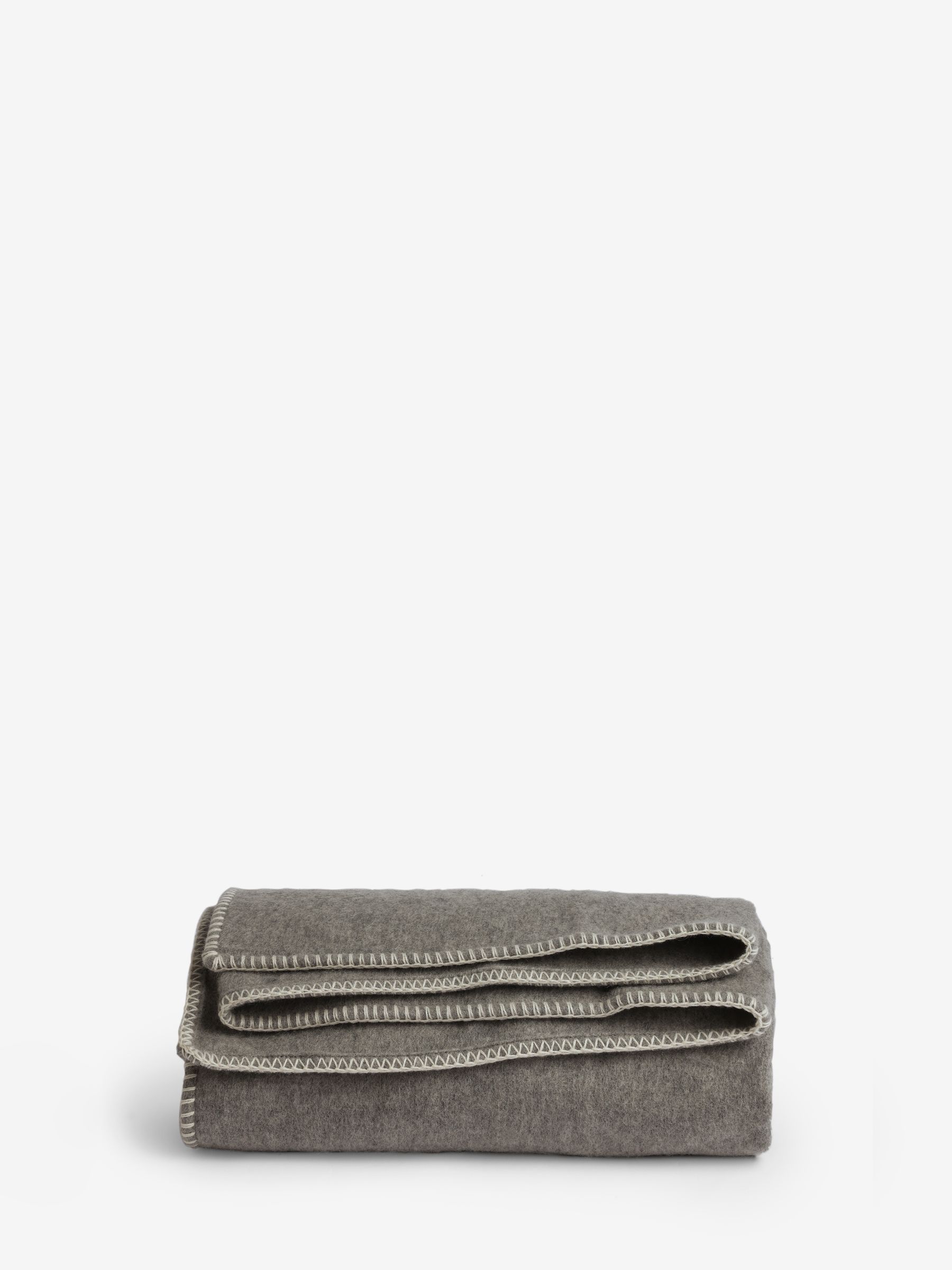 Buy Grey Collection Luxe Stitched Edged Throw With Cashmere from the ...