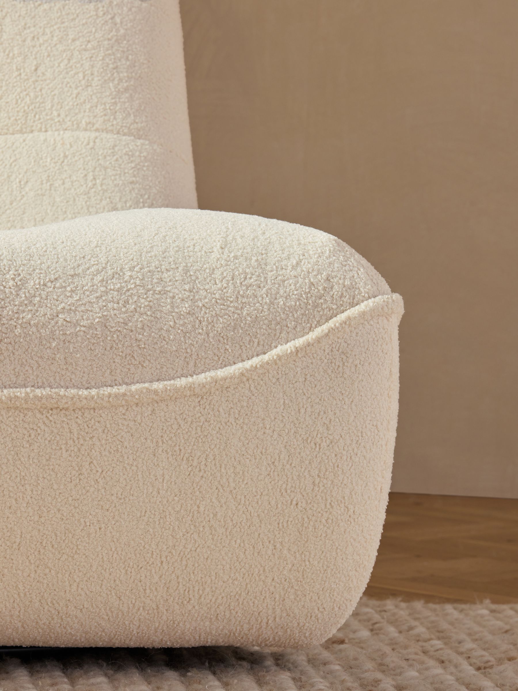 Buy Soft Cosy Boucle Ivory Natural Lucca Swivel Accent Chair from the ...