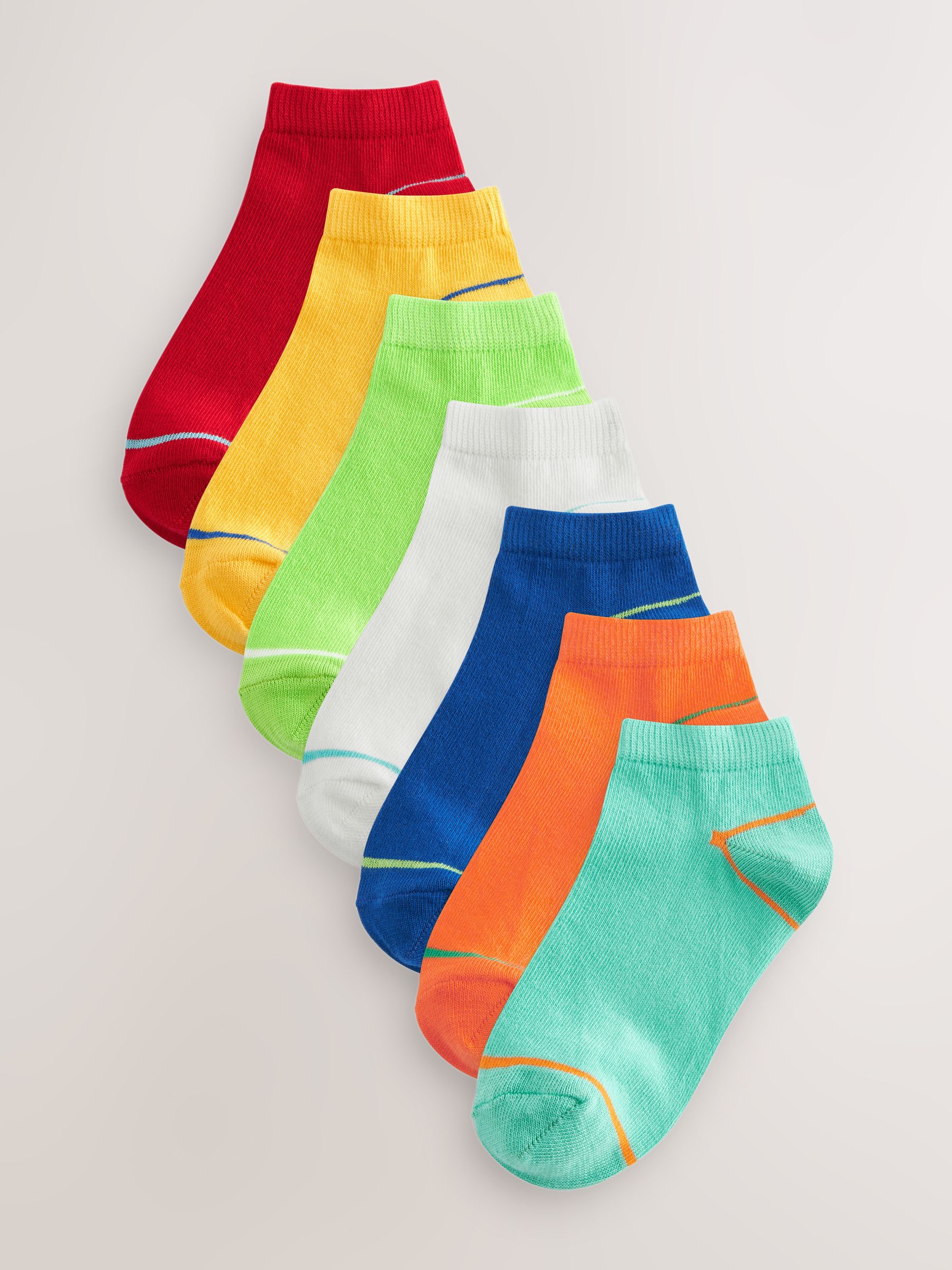 Buy Rainbow Brights Cotton Rich Trainer Socks 7 Pack from the Next UK ...