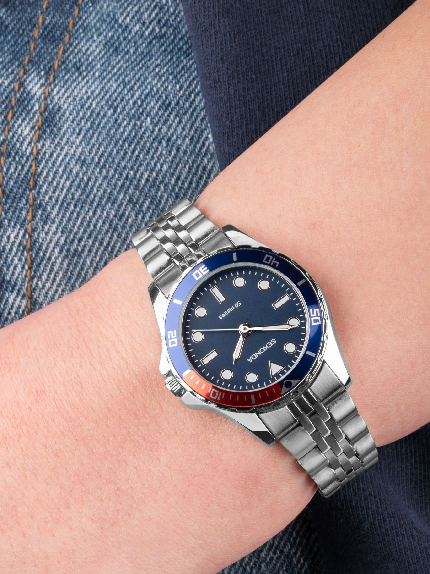 Buy Sekonda Ladies Silver Tone Balearic Stainless Steel Bracelet Watch ...