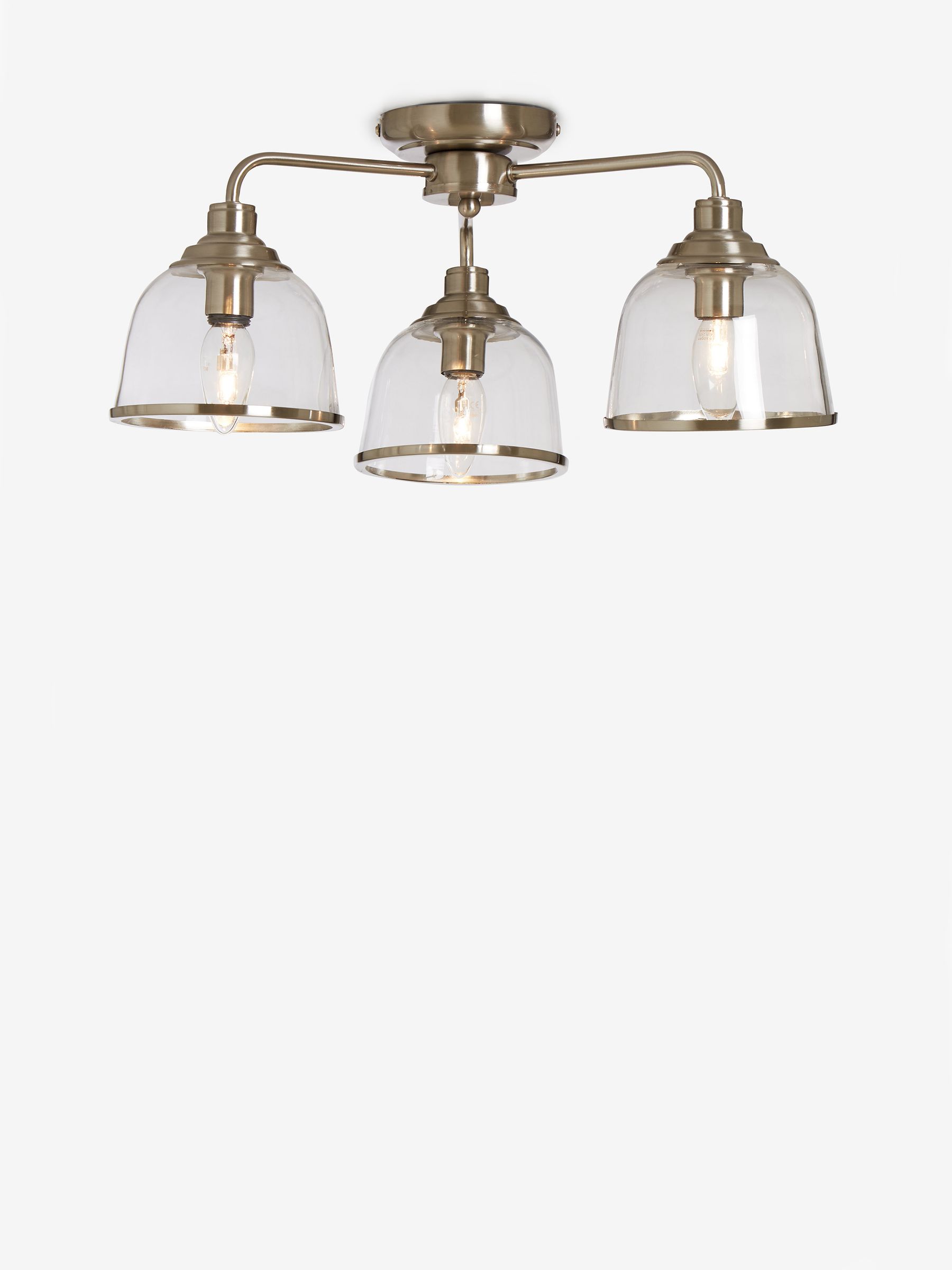 Buy Brushed Nickel Gloucester 3 Light Flush Ceiling Light from the Next ...