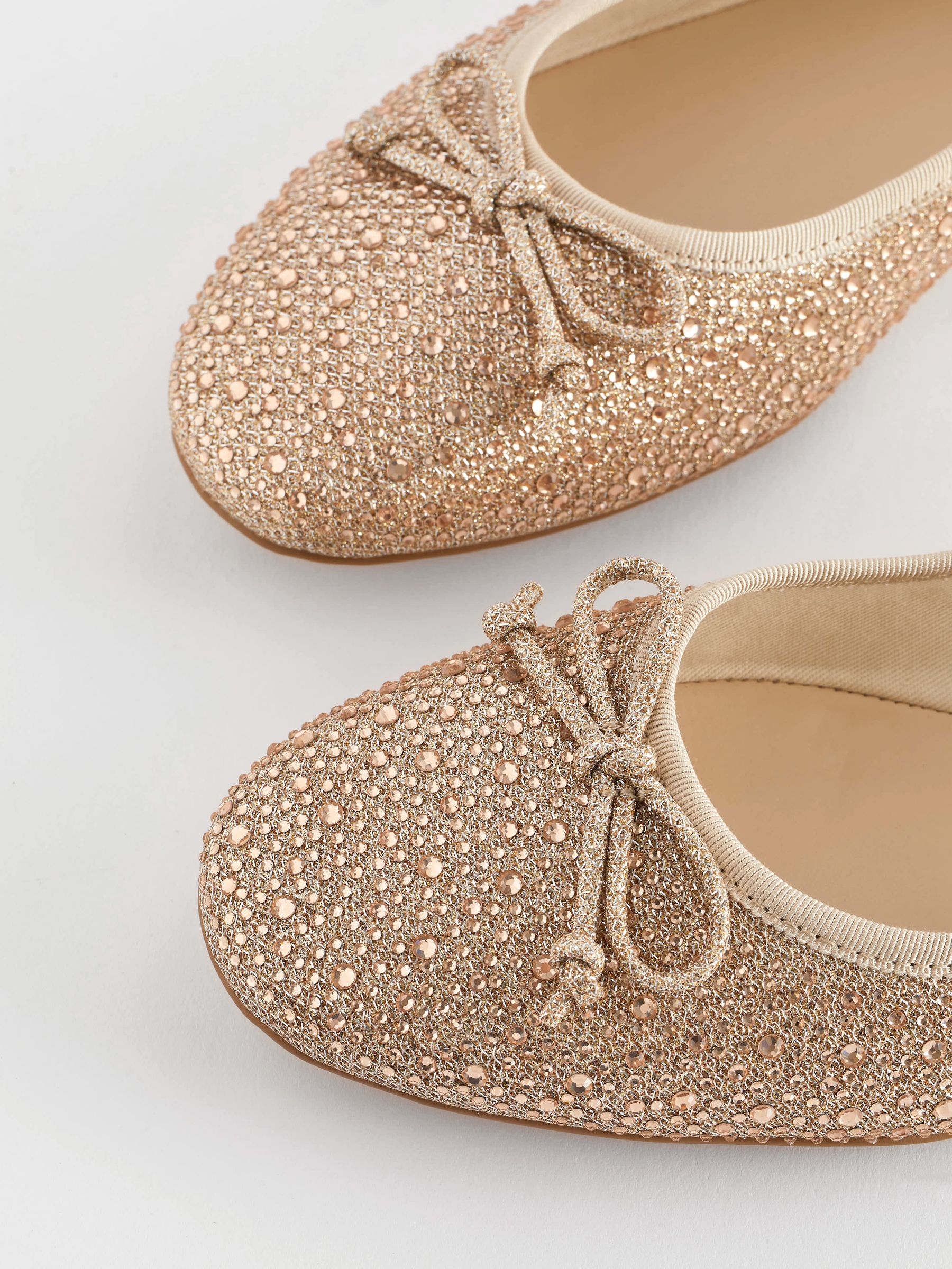 Buy Champagne Gold Standard/Wide Fit Ballerinas Shoes from the Next UK ...
