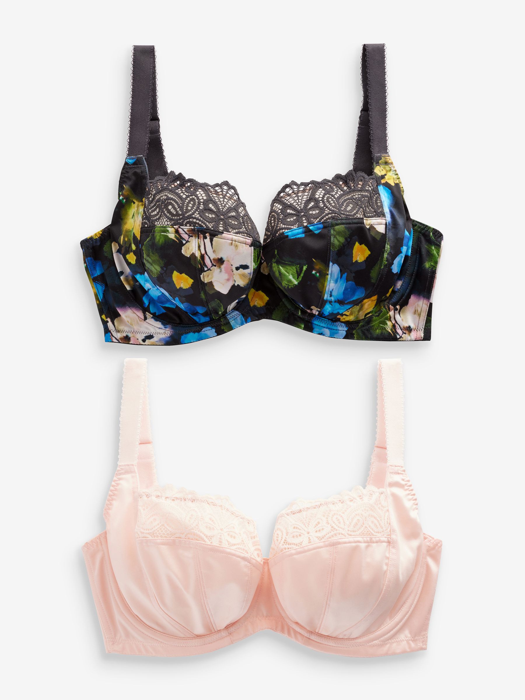 Buy Navy Floral Print/Light Pink F-K Ultimate Support Cup Non Pad Full ...
